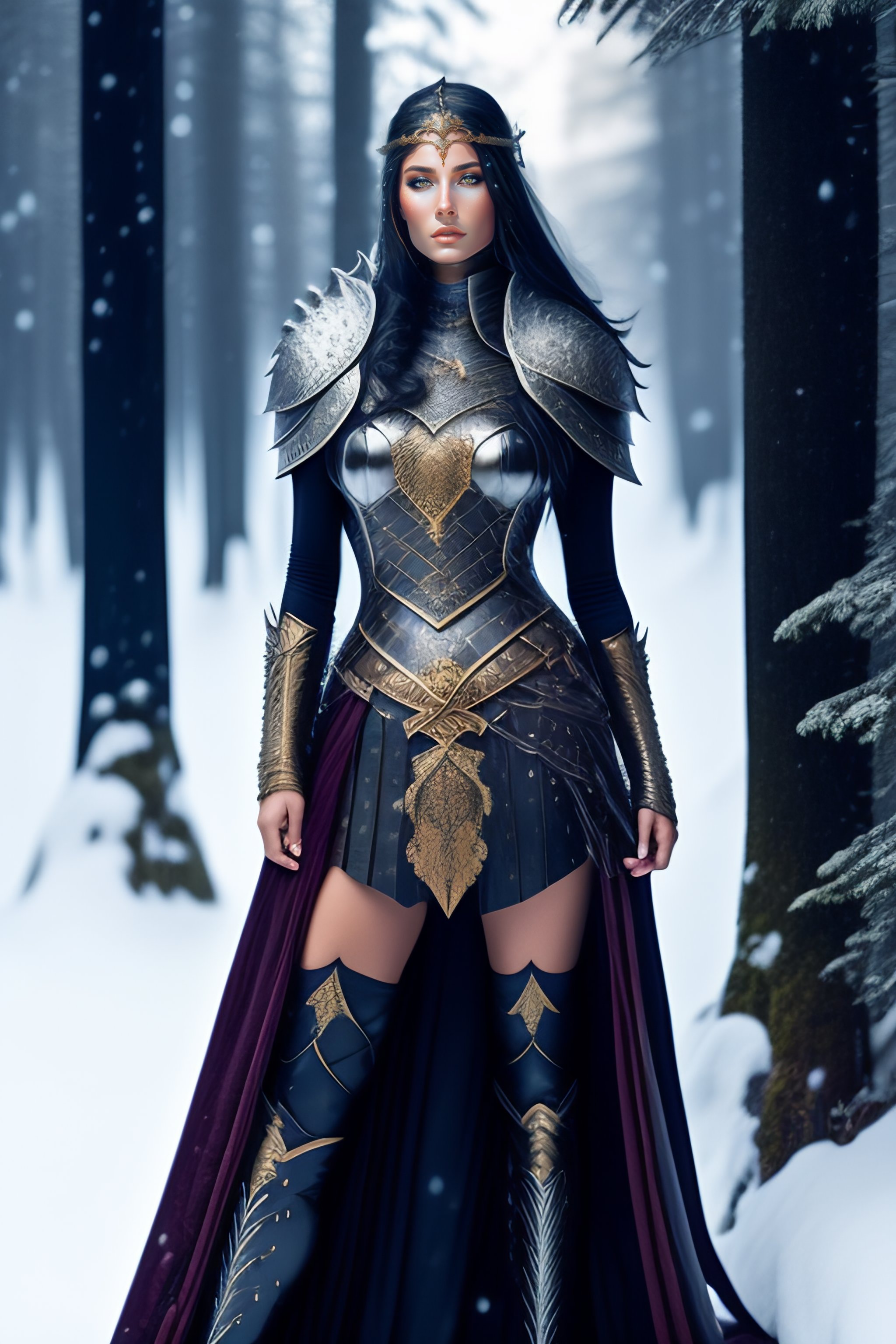 Lexica - , a full body hero pose, young woman equipped with a sword ...