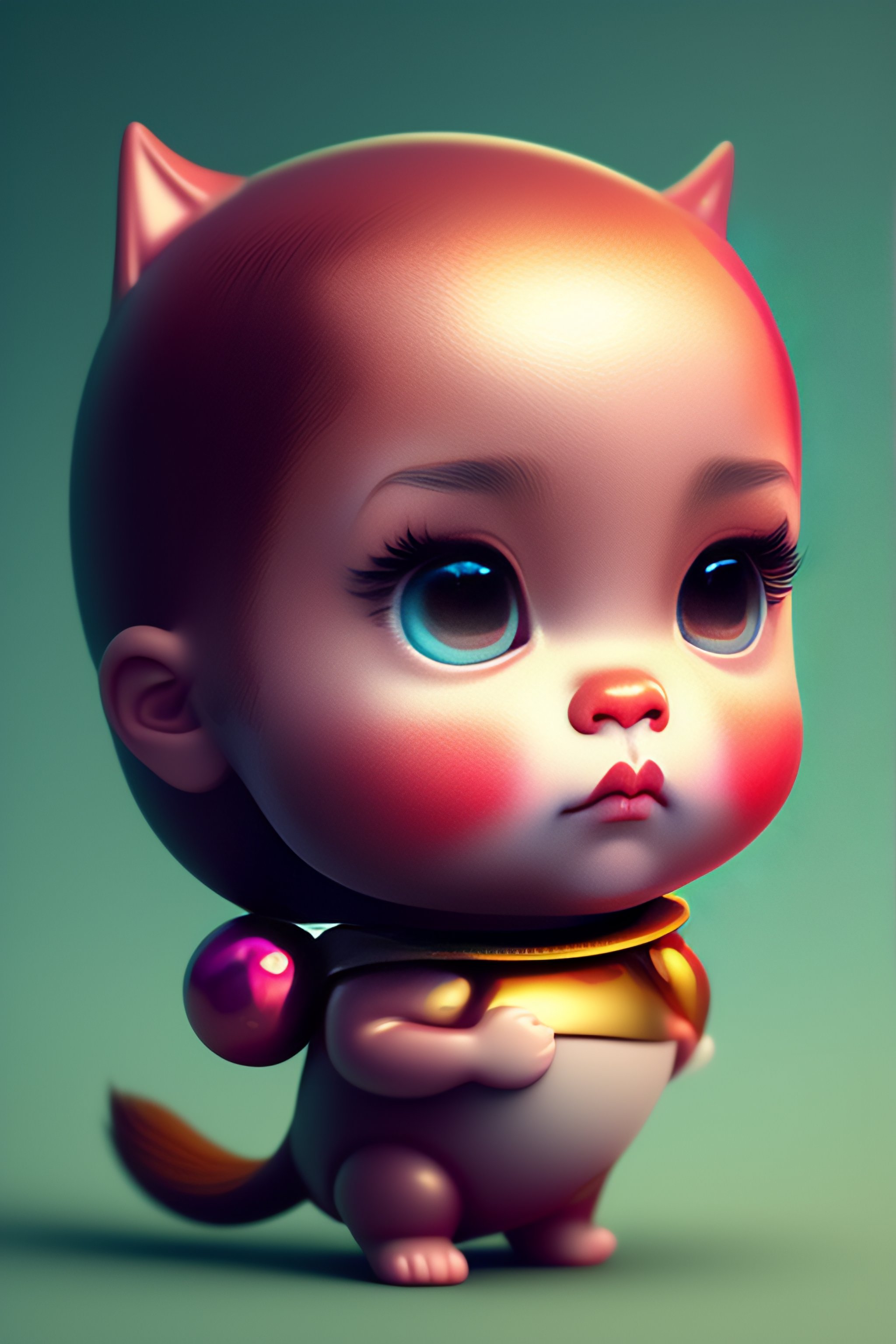 Baby Girl Cartoon Face