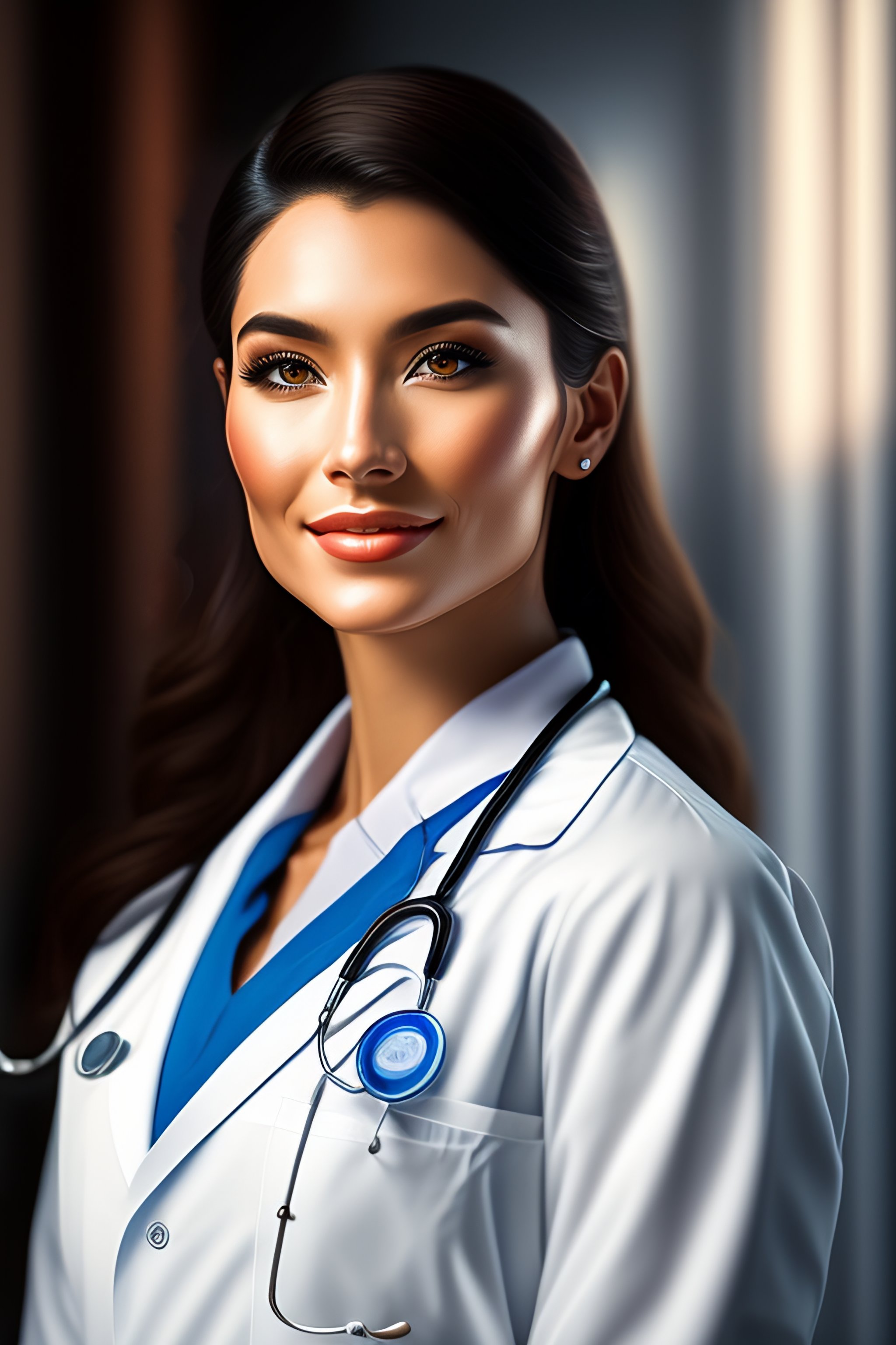 Lexica - Photo of a realistic gorgeous young doctor wearing a doctors ...