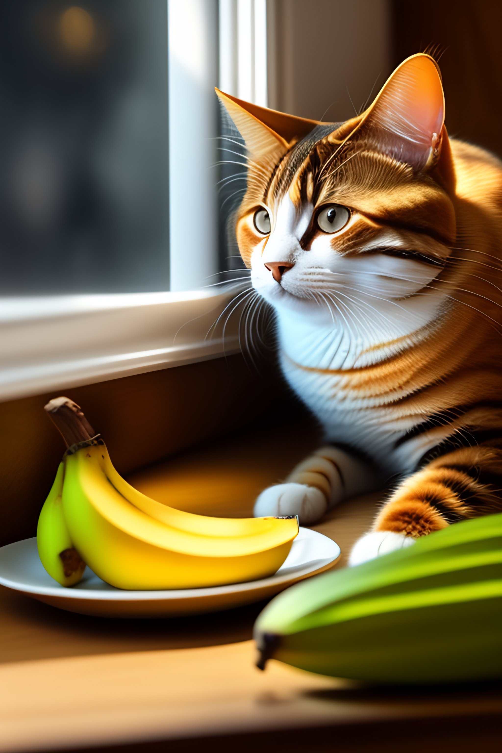 Lexica - Un chat qui mange une banane
