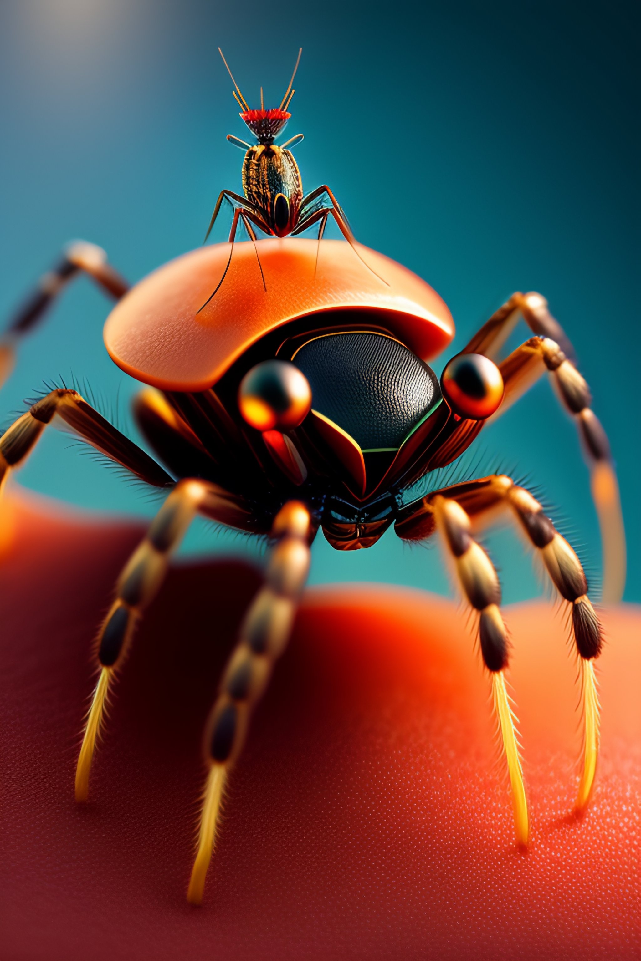 Lexica - Tom hanks riding a spider on a park, 8k, beeple, centered, render