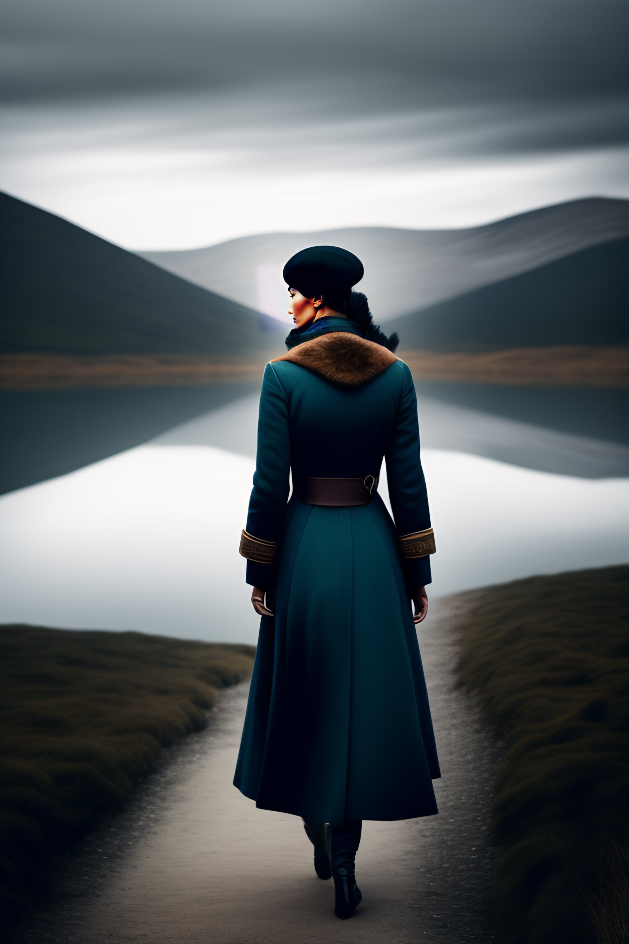 Lexica - Steven meisel landscape photography, traditional woman walking ...