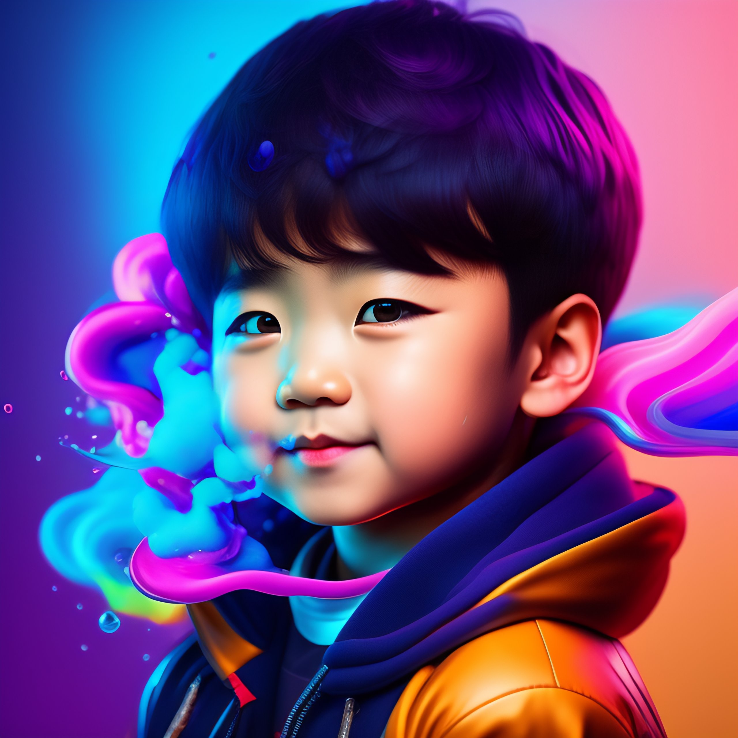 Lexica - Cute chibi Jung Kook, cute funny face, colorful, water ink ...