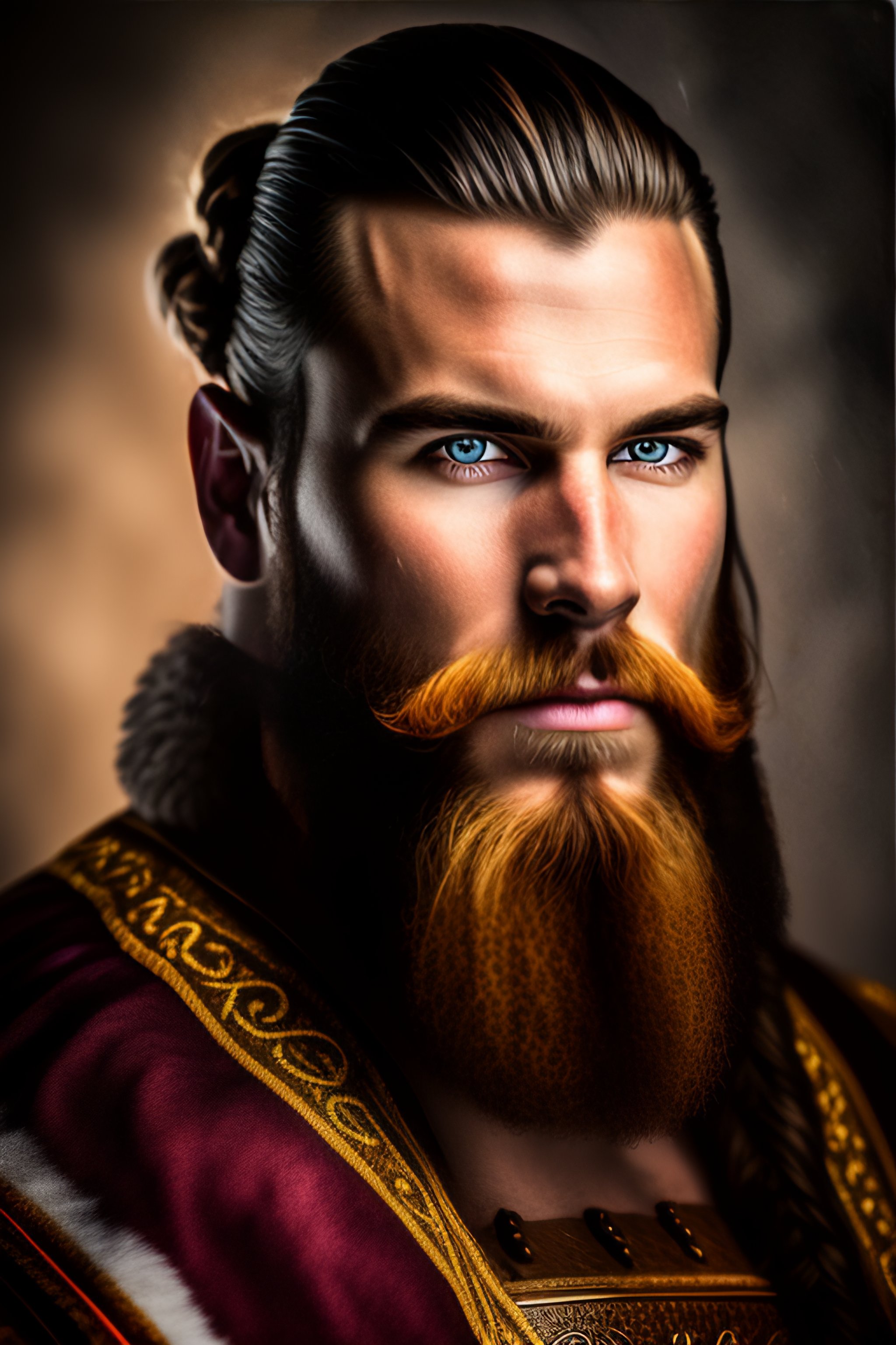 Lexica - A viking, centered in frame, facing camera, symmetrical face ...