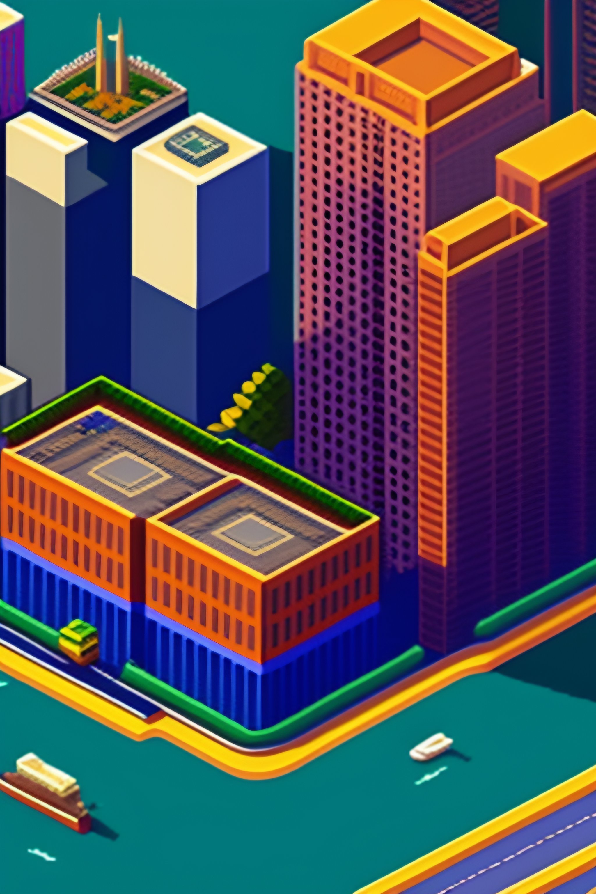 Lexica - Maximalist San Francisco, birds eye view, 32 bit pixel art