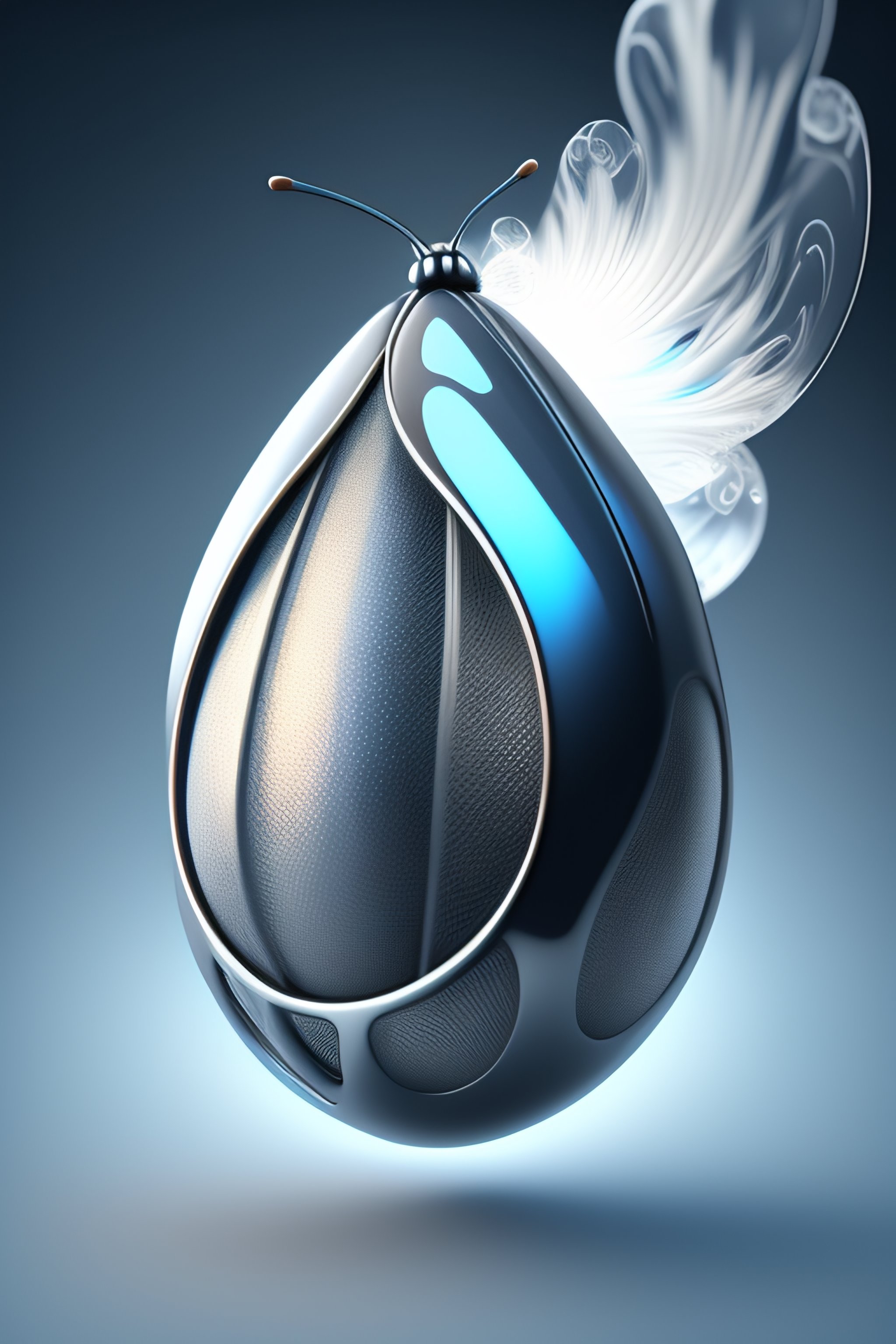Lexica - Butterfly hatching from a cocoon, bluish gray smoke, hyper ...