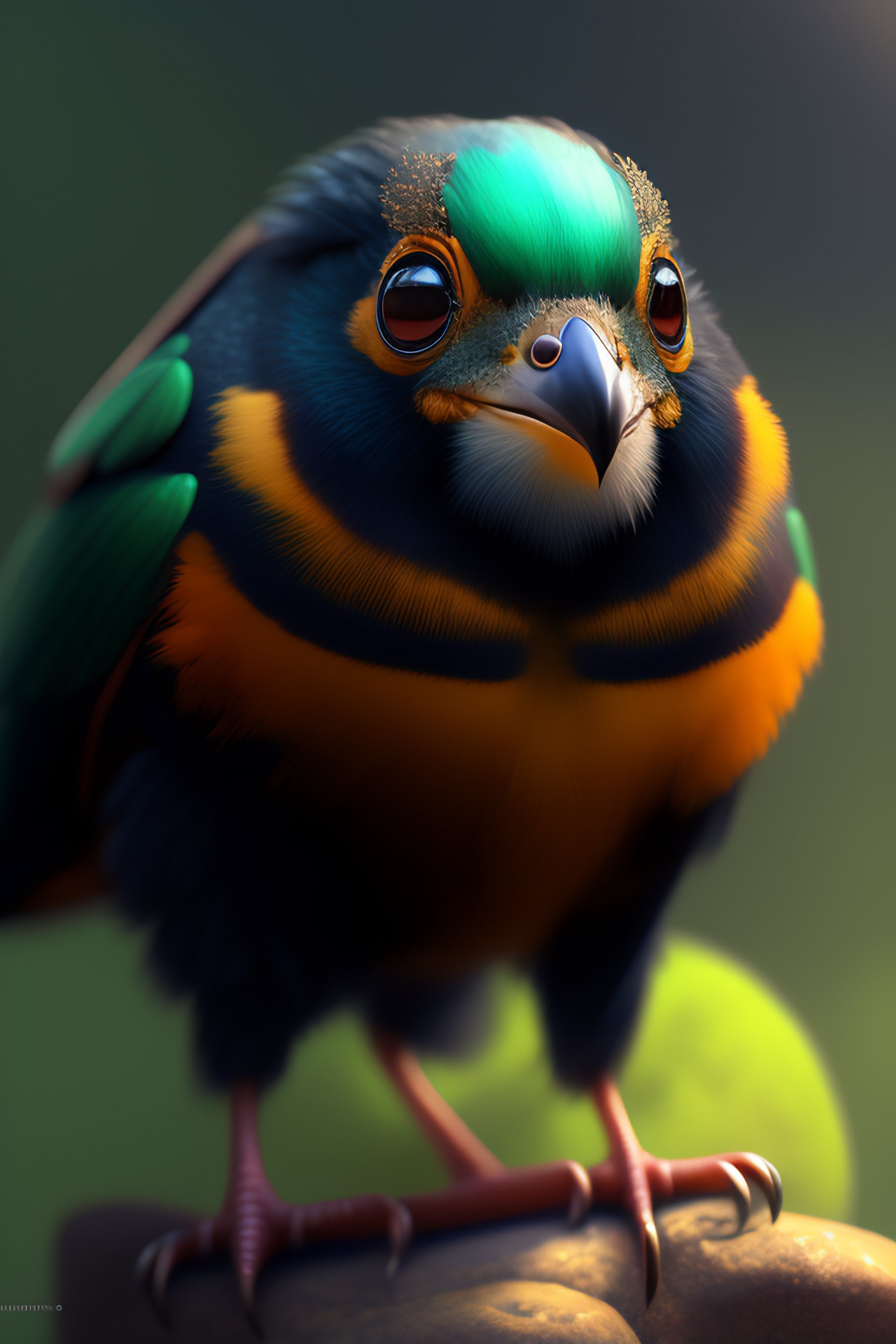Lexica - Concept art digital painting a marmoset+mynah bird+dung beetle ...