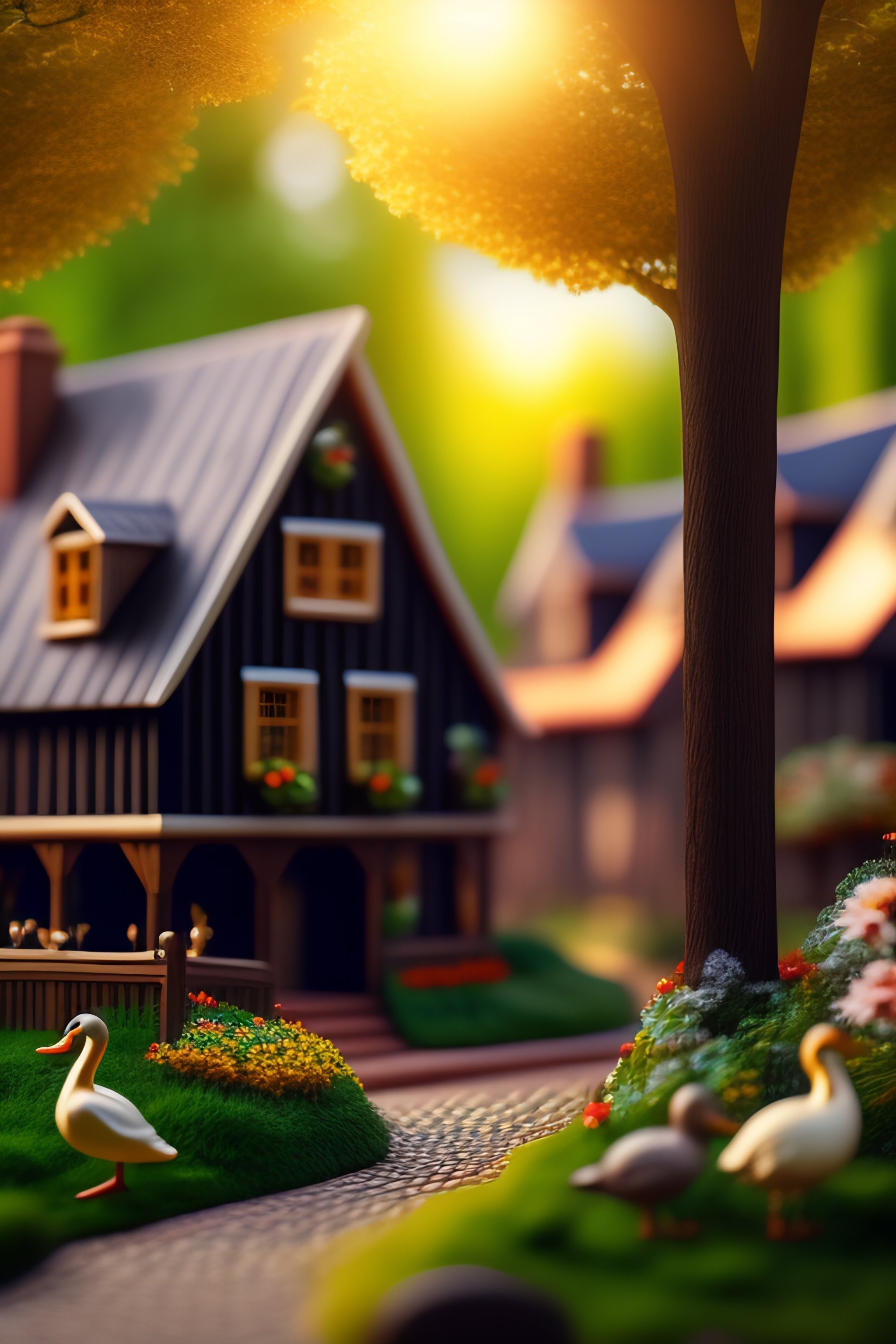 Lexica - Realistic model of a village in Salem, wooden colonial houses ...