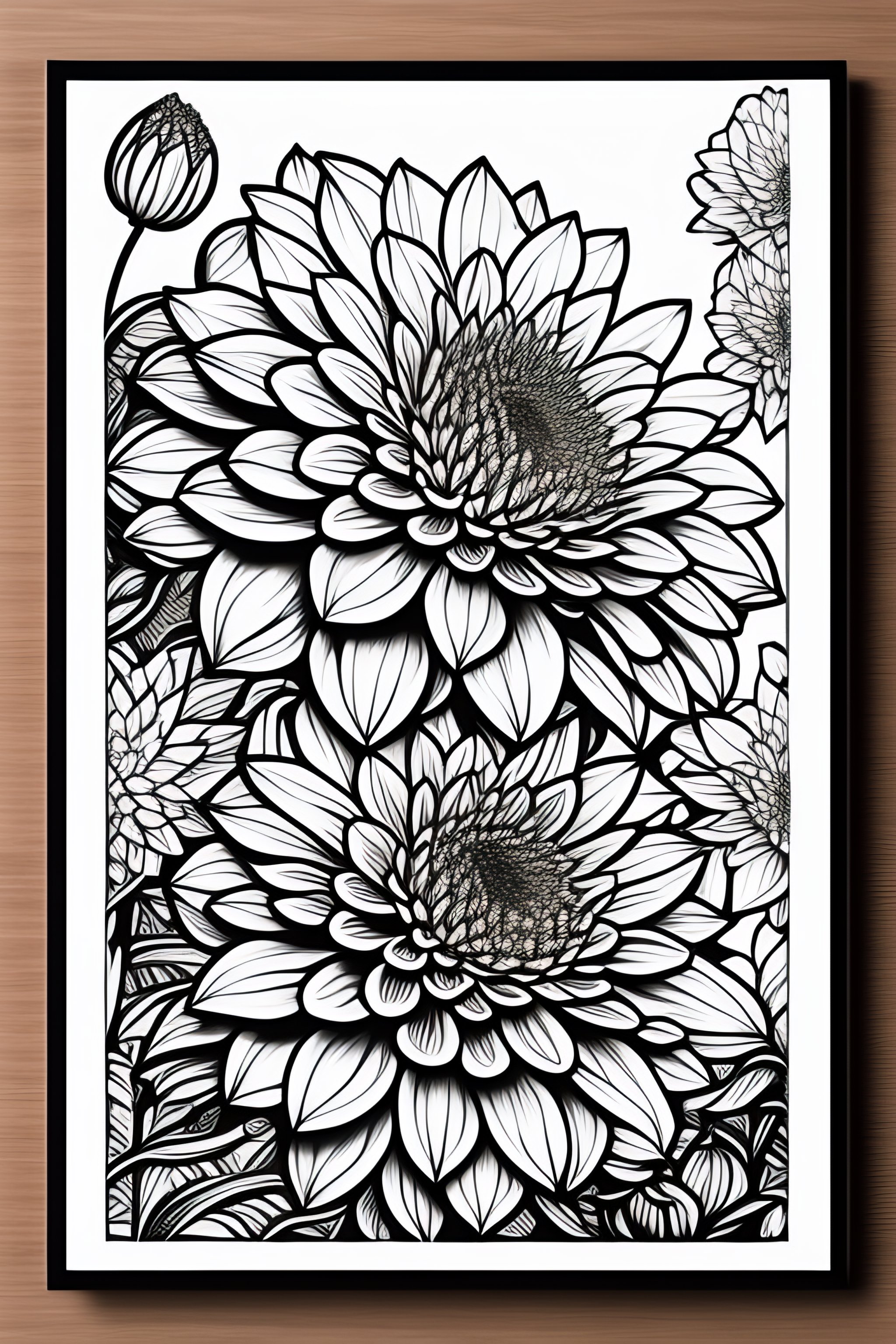 Dahlia Flower Coloring Pages