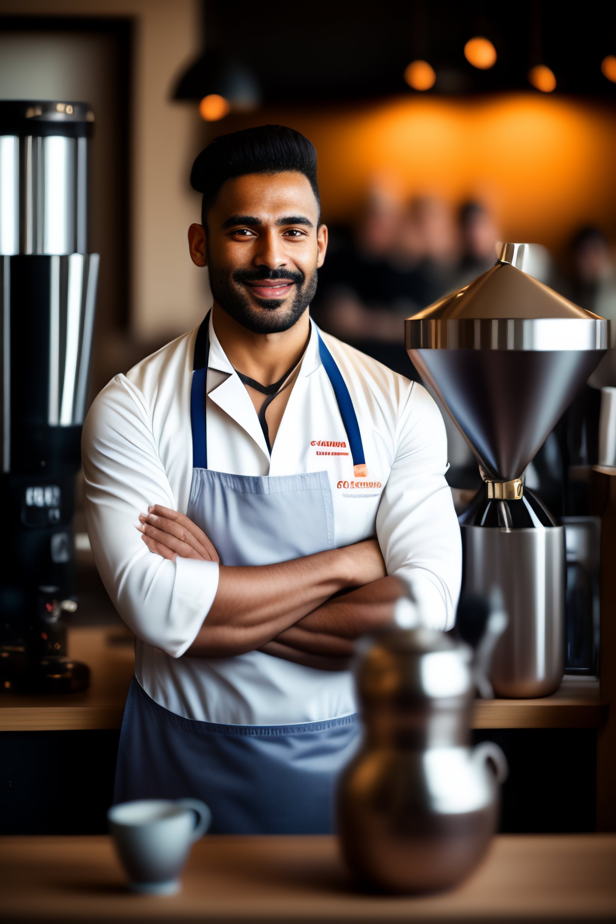 Lexica - Portrait of a barista selling workshops