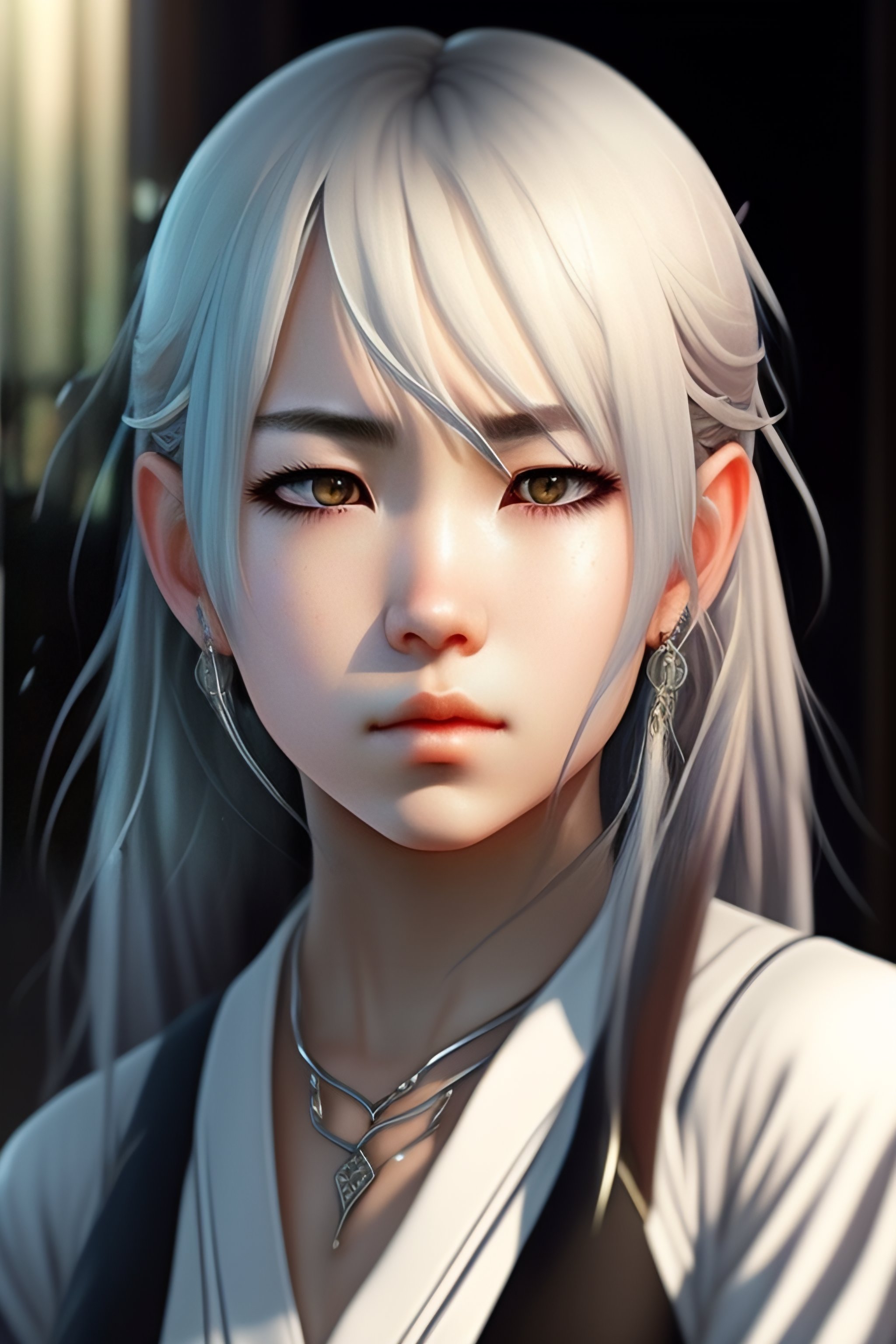 Lexica - A realistic detail of a most beautiful koneko toujou silver ...