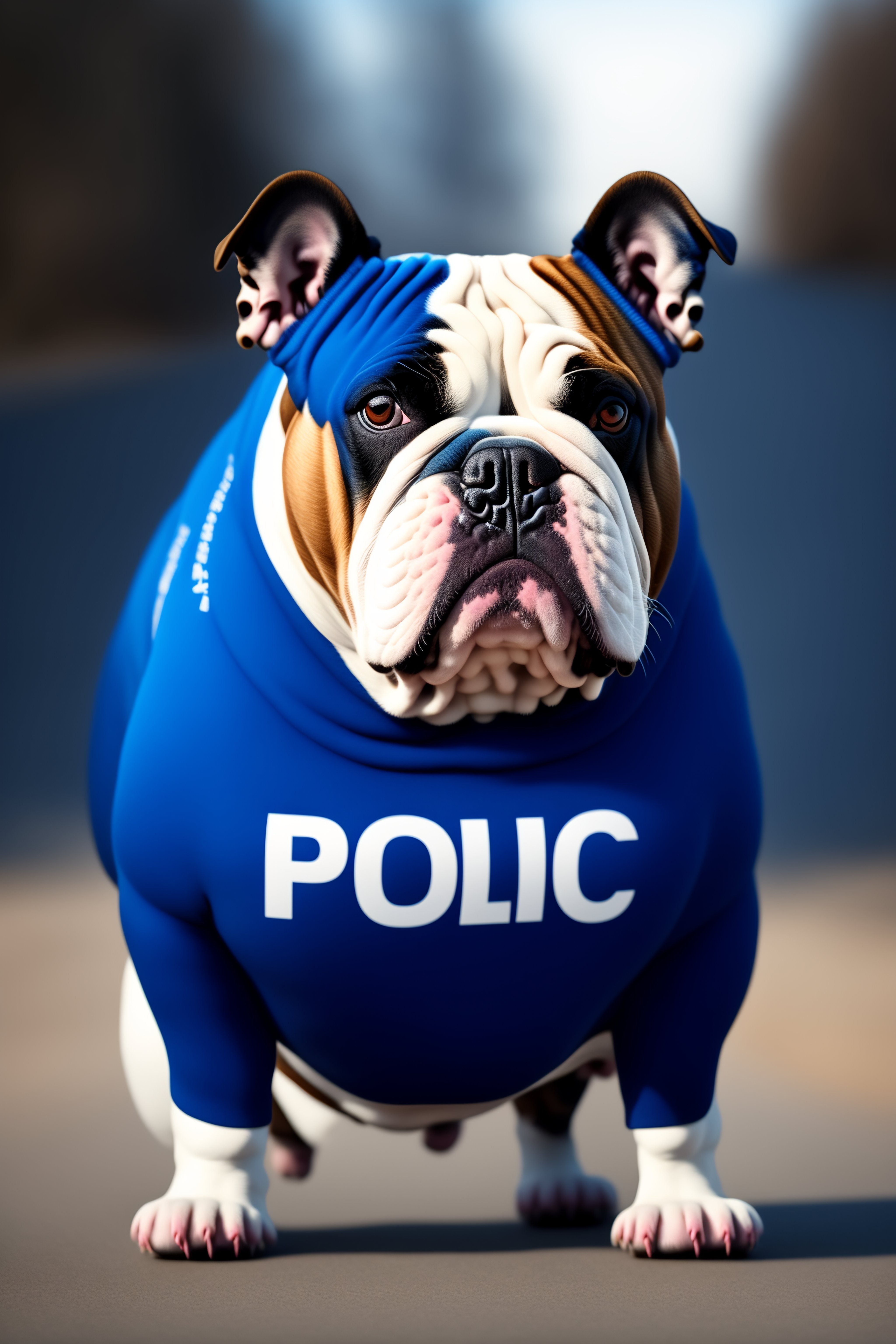 Lexica - A blue police custom silly bulldog