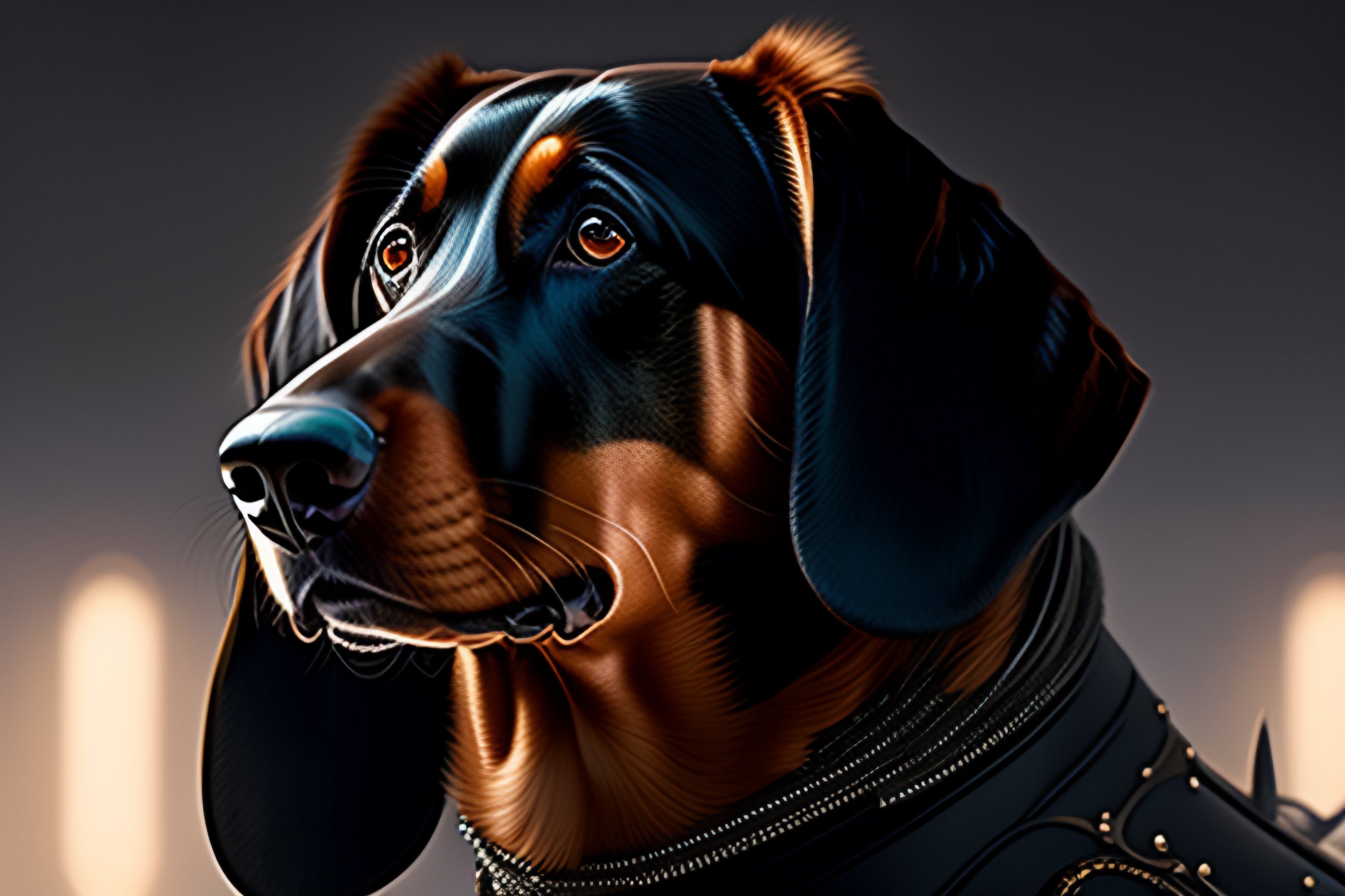 Lexica - Very beautifule dog dachshund animal black as a scifi ...