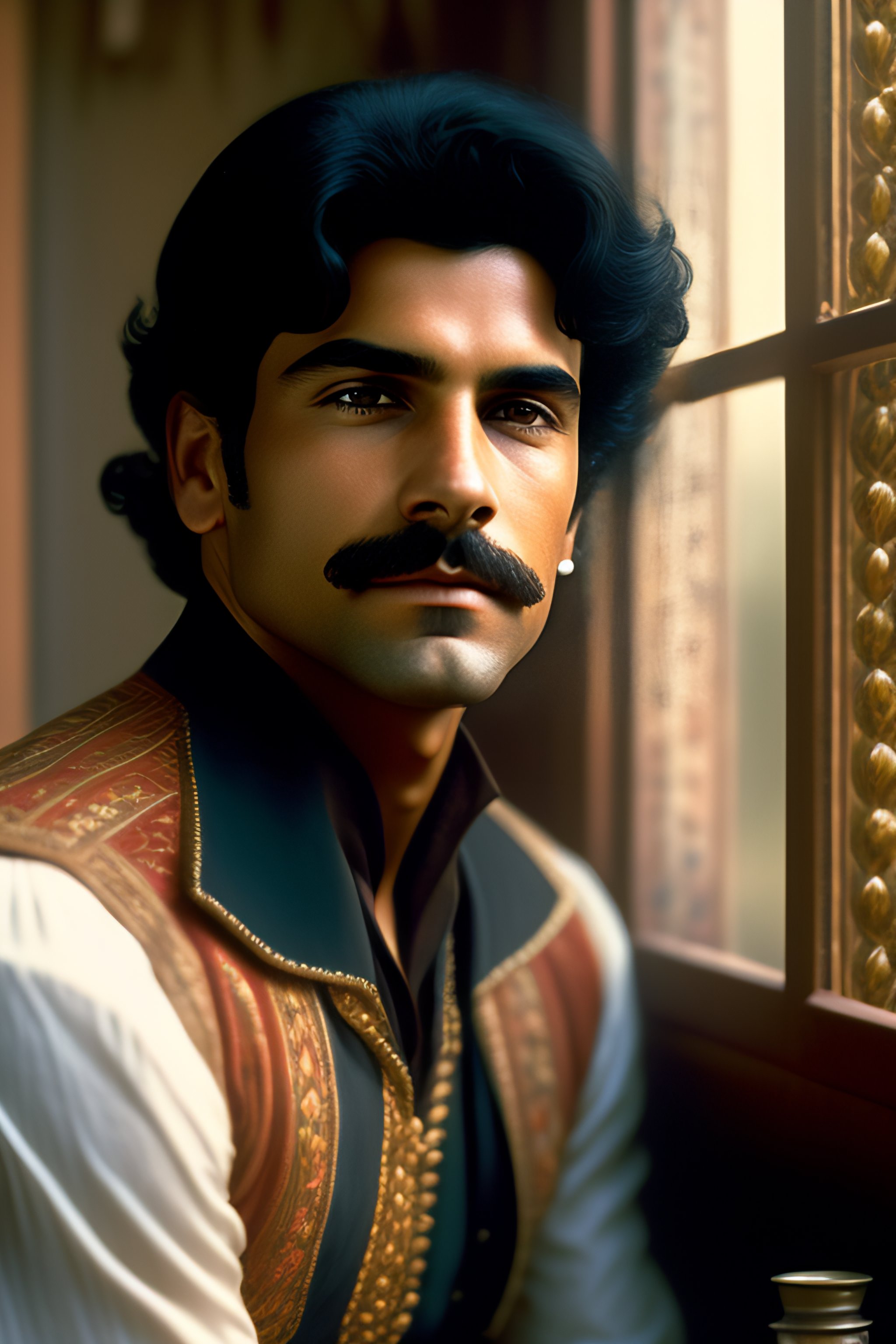 Lexica - An exhausted young doomer wojack latino , with wavy slightly ...