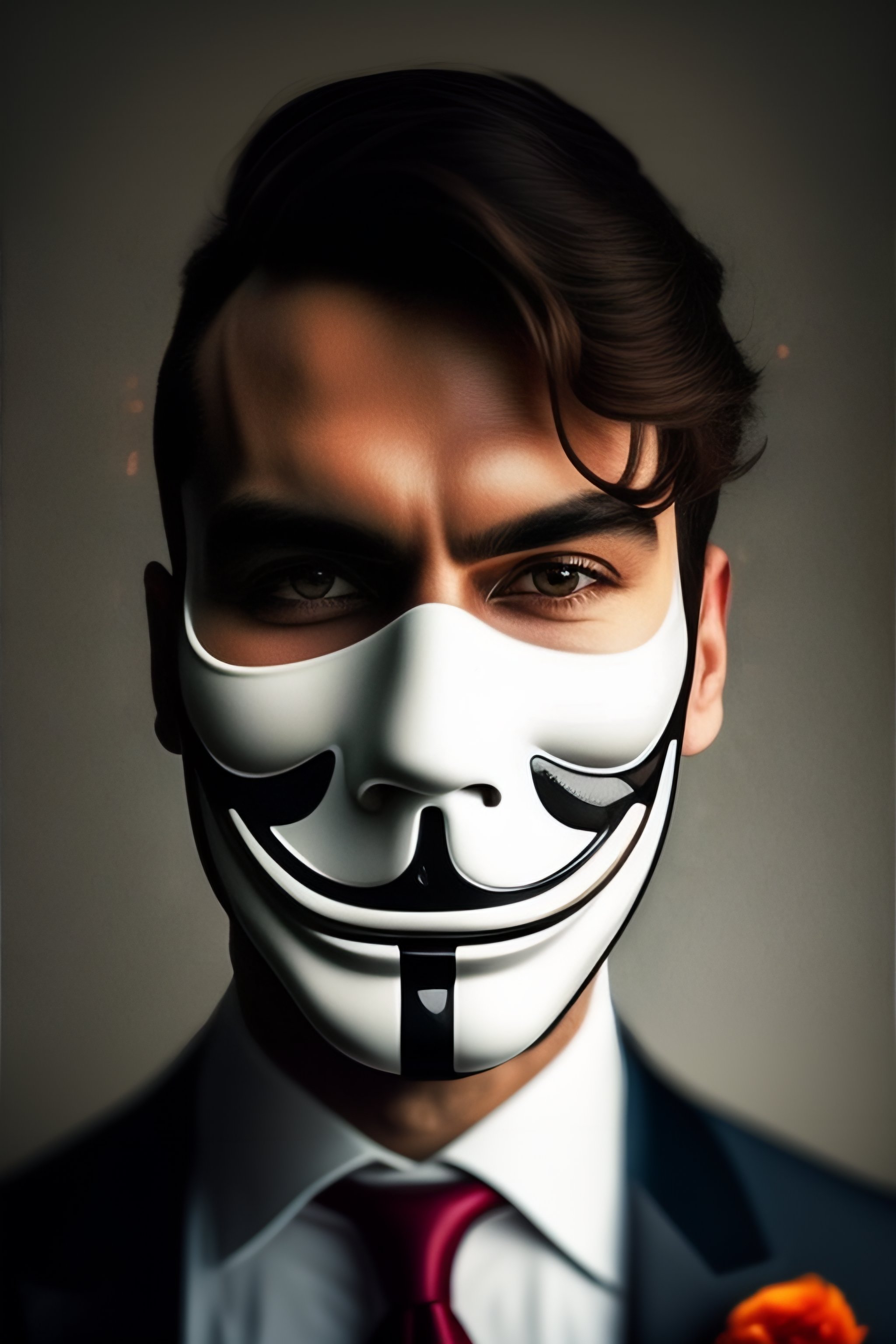 Lexica - Creepy man with anonymous mask