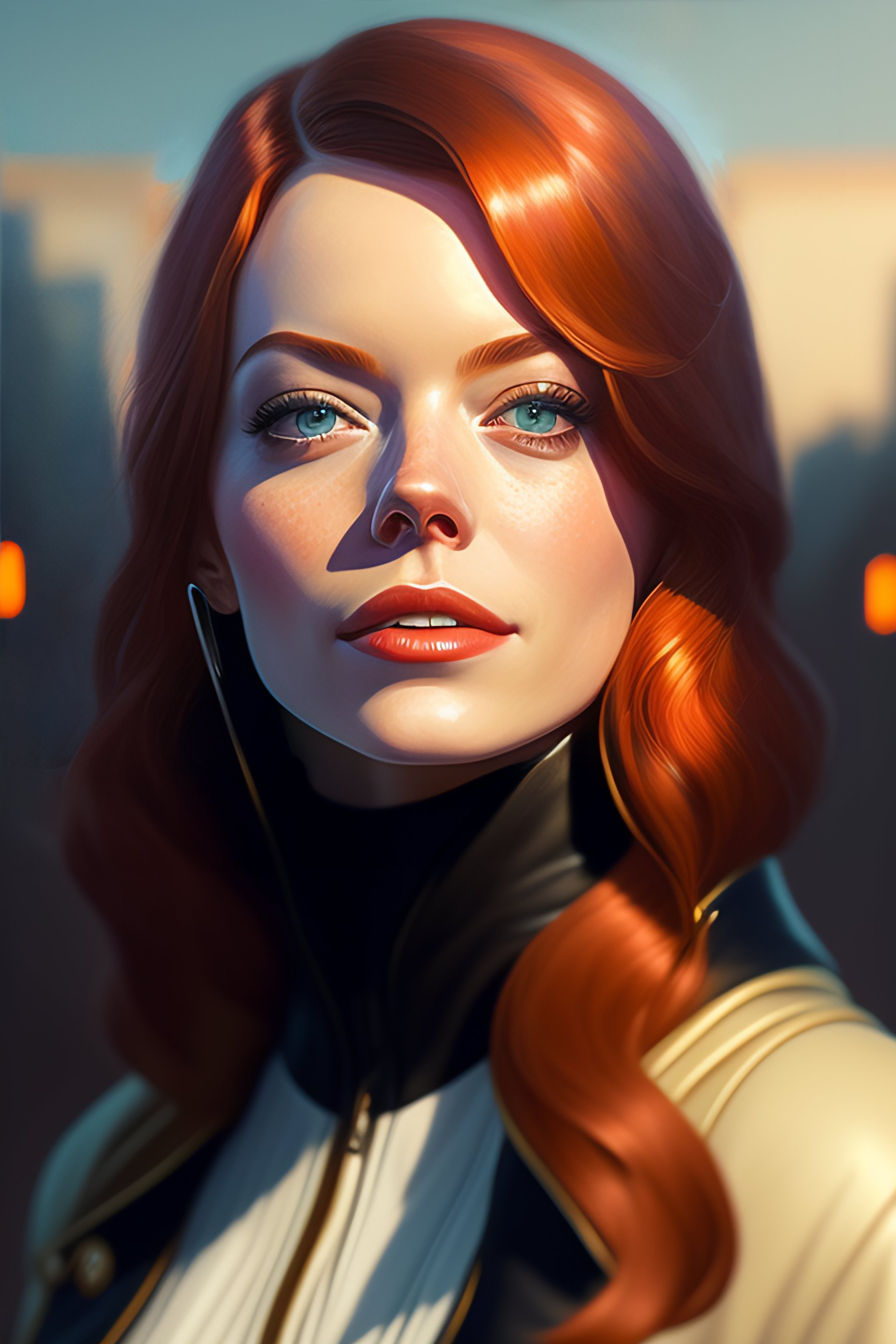Lexica - Highly detailed portrait of Emma Stone as Barbara Gordon ...
