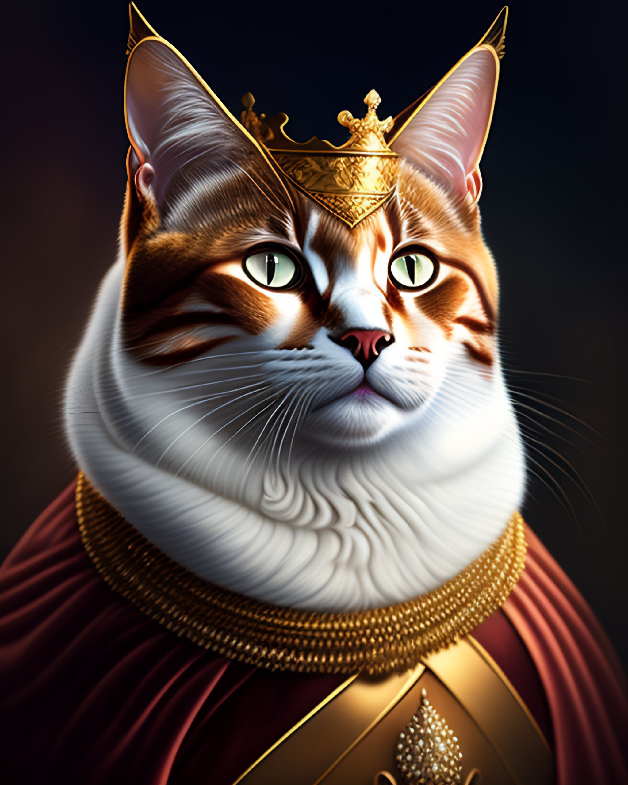 Lexica - A portrait of cat as a king, cute