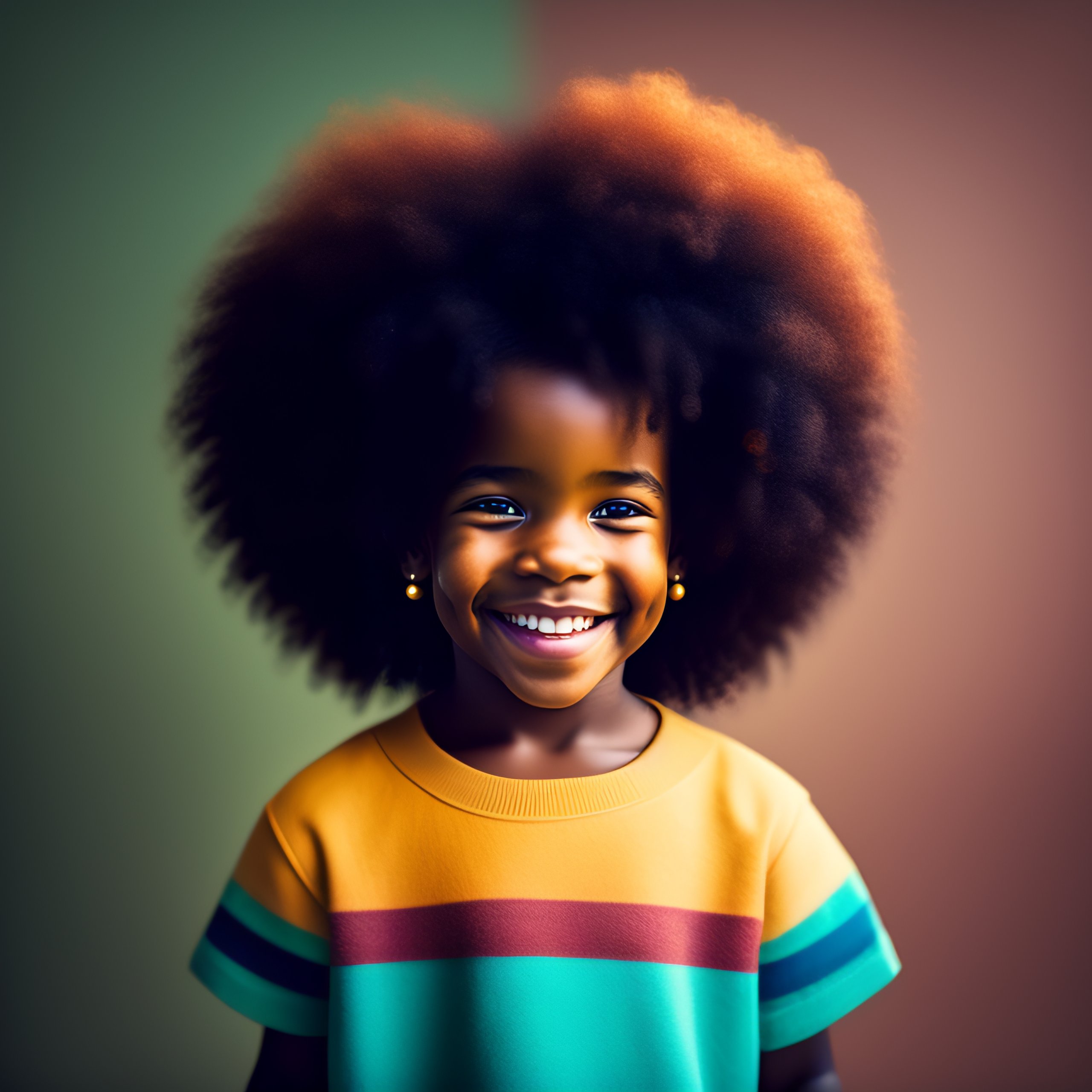 Lexica - A happy afro child, Photography style