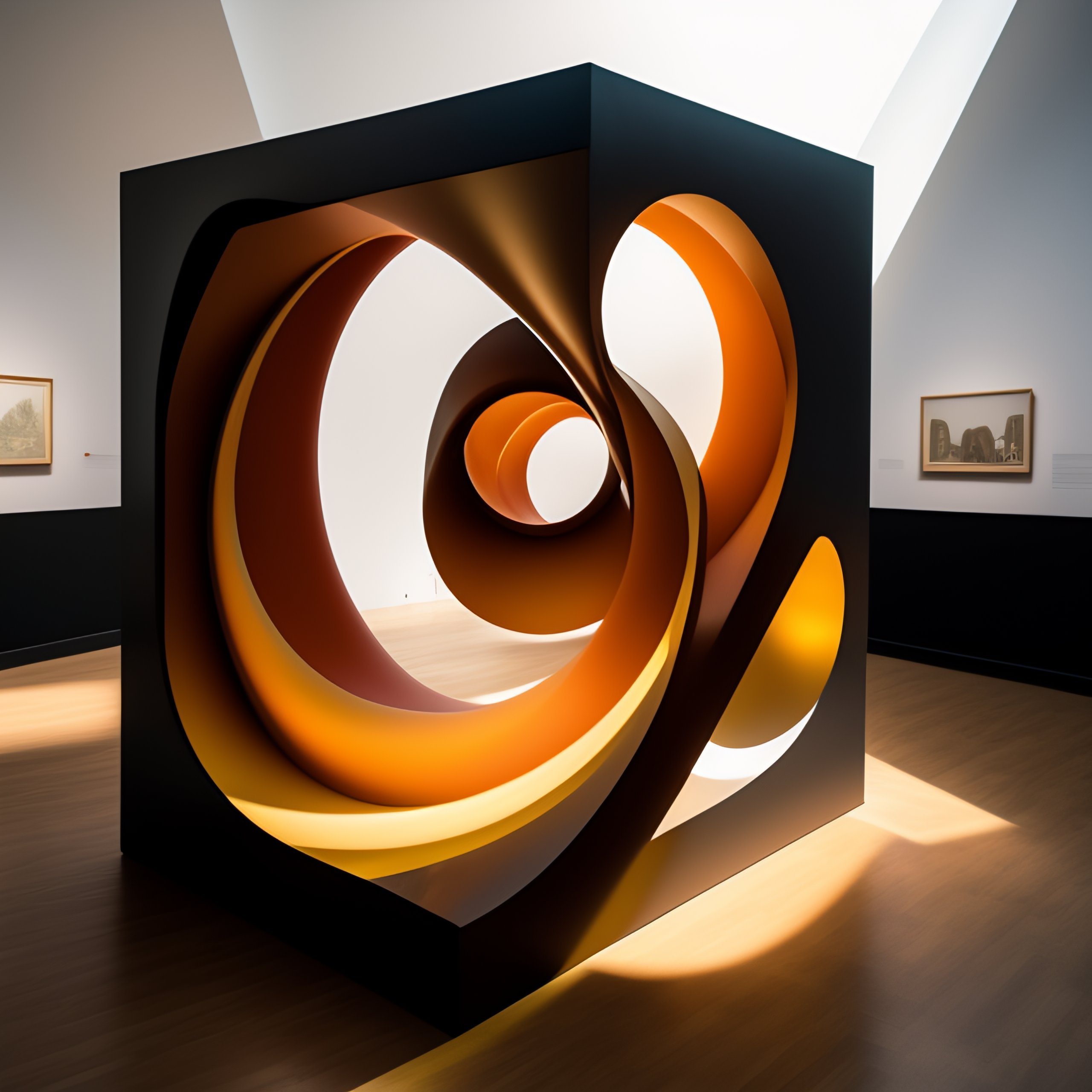 Lexica - Photo of an abstract sculpture in a museum