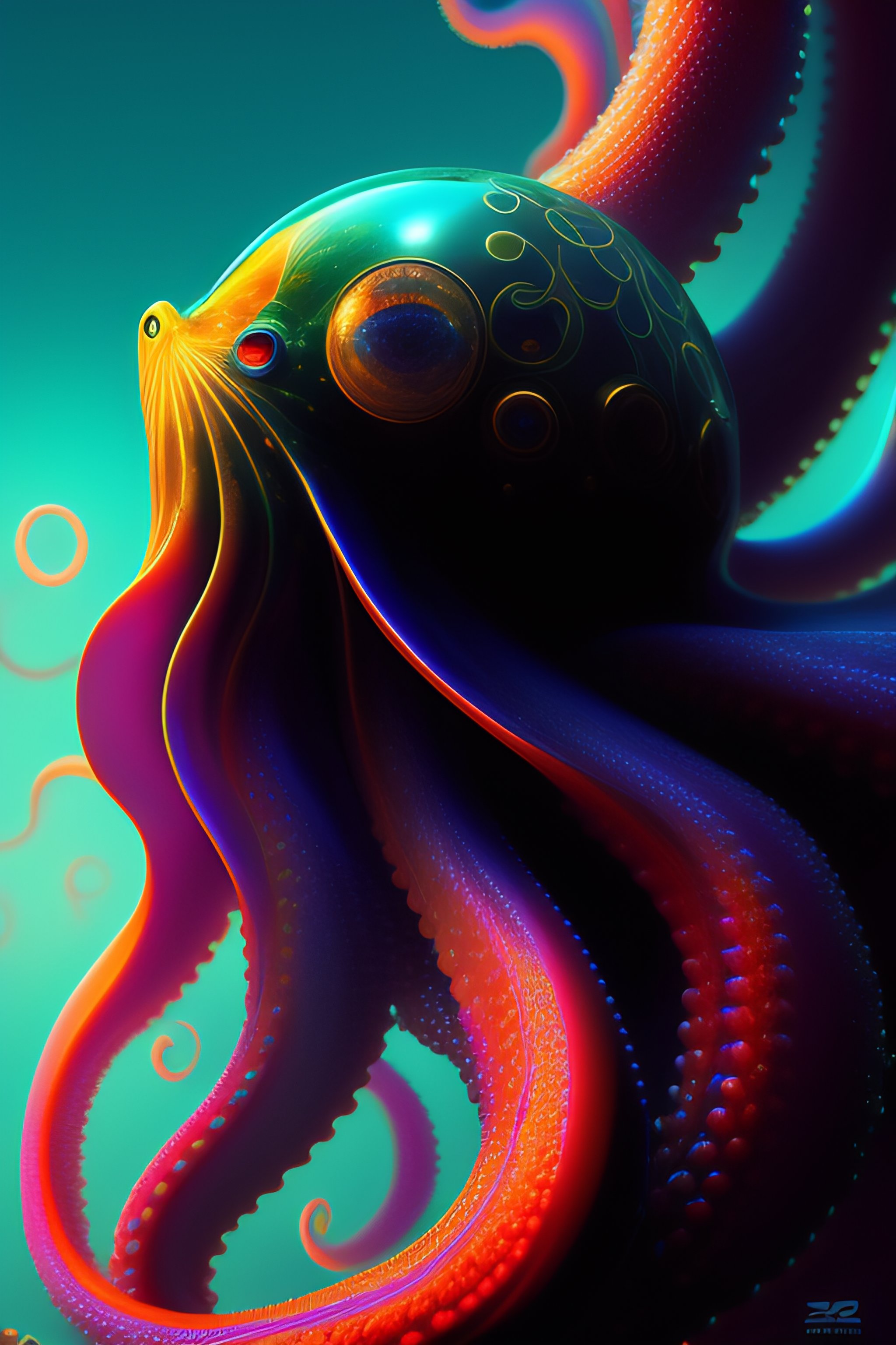 Lexica - Octopus, ethereal, neon, extremely high detail, complex ...