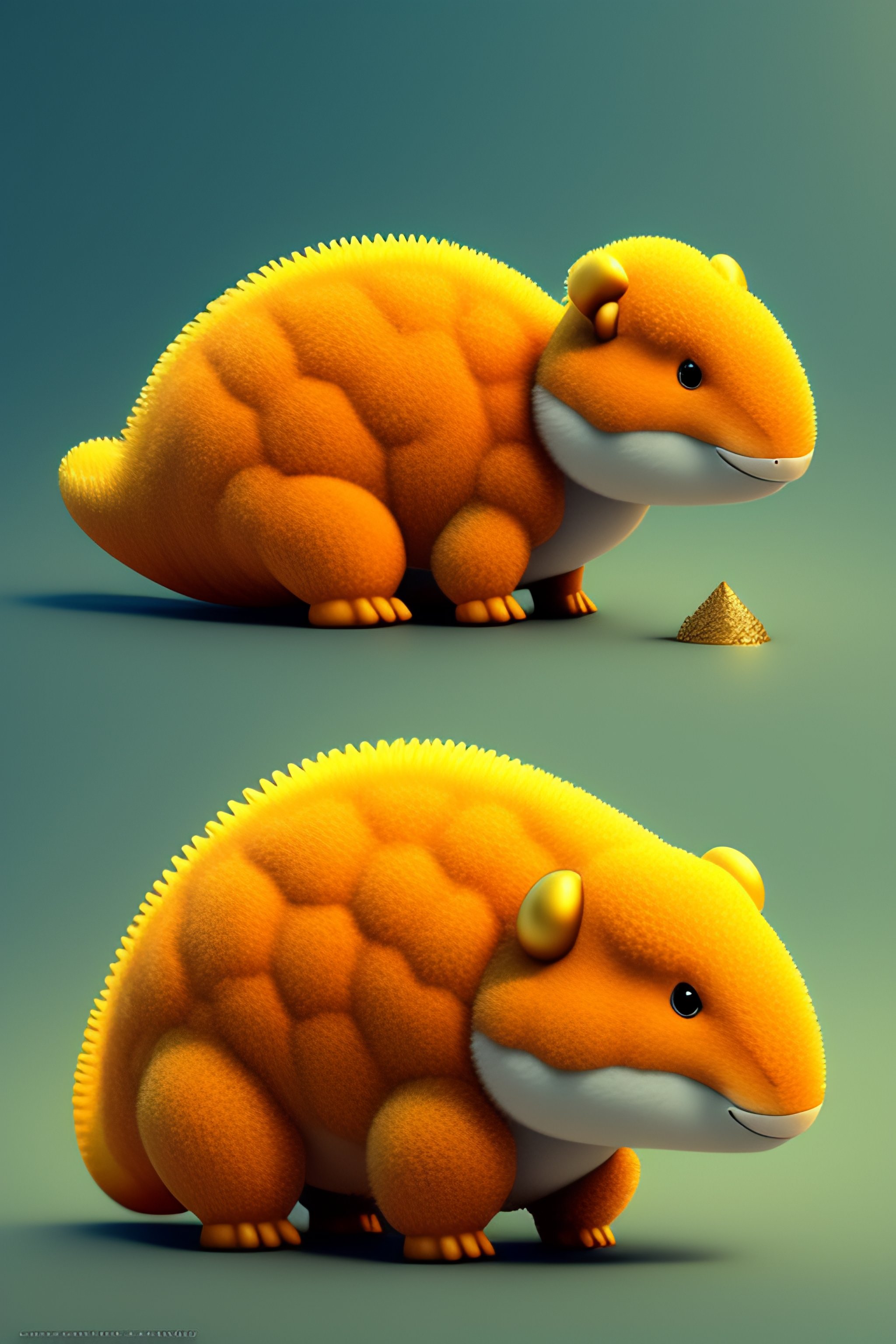 Lexica - CUTE AND ADORABLE CARTOON FLUFFY dinosaur, gold, DREAMLIKE ...