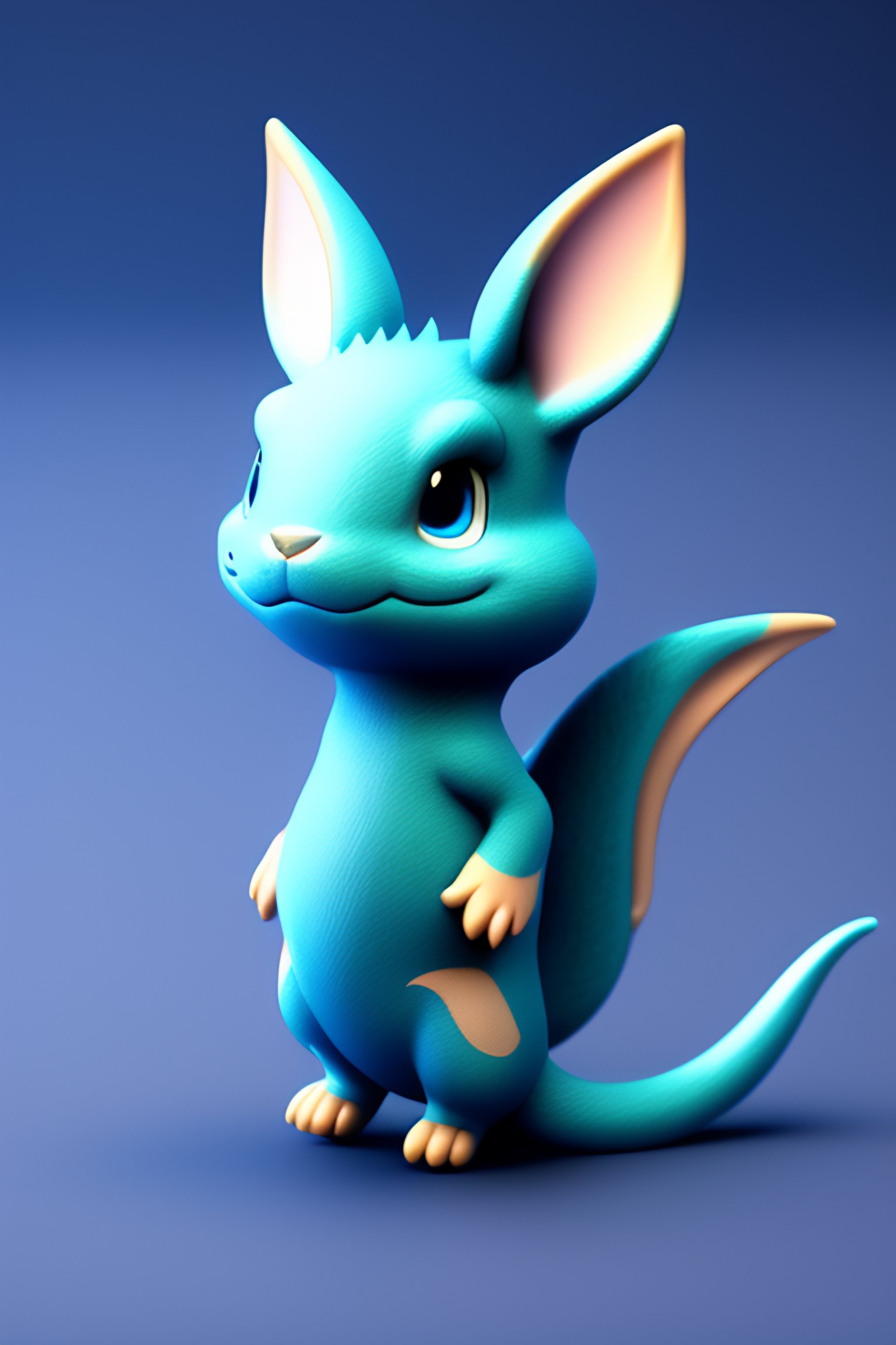 Lexica - Cute 3d render simple cartoon of toy art vaporeon