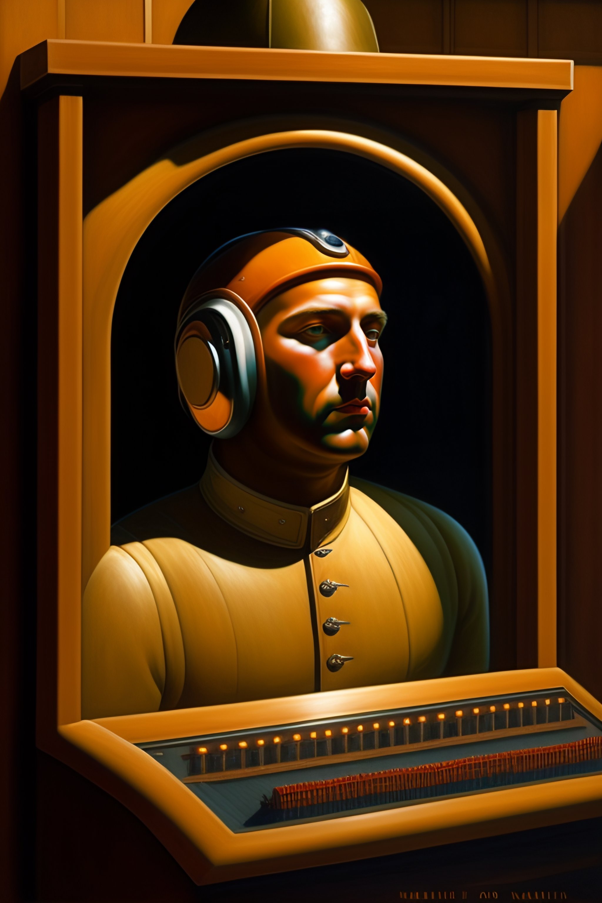 Lexica - Captian Nemo at a control panel Nautilus, grant wood, pj crook ...