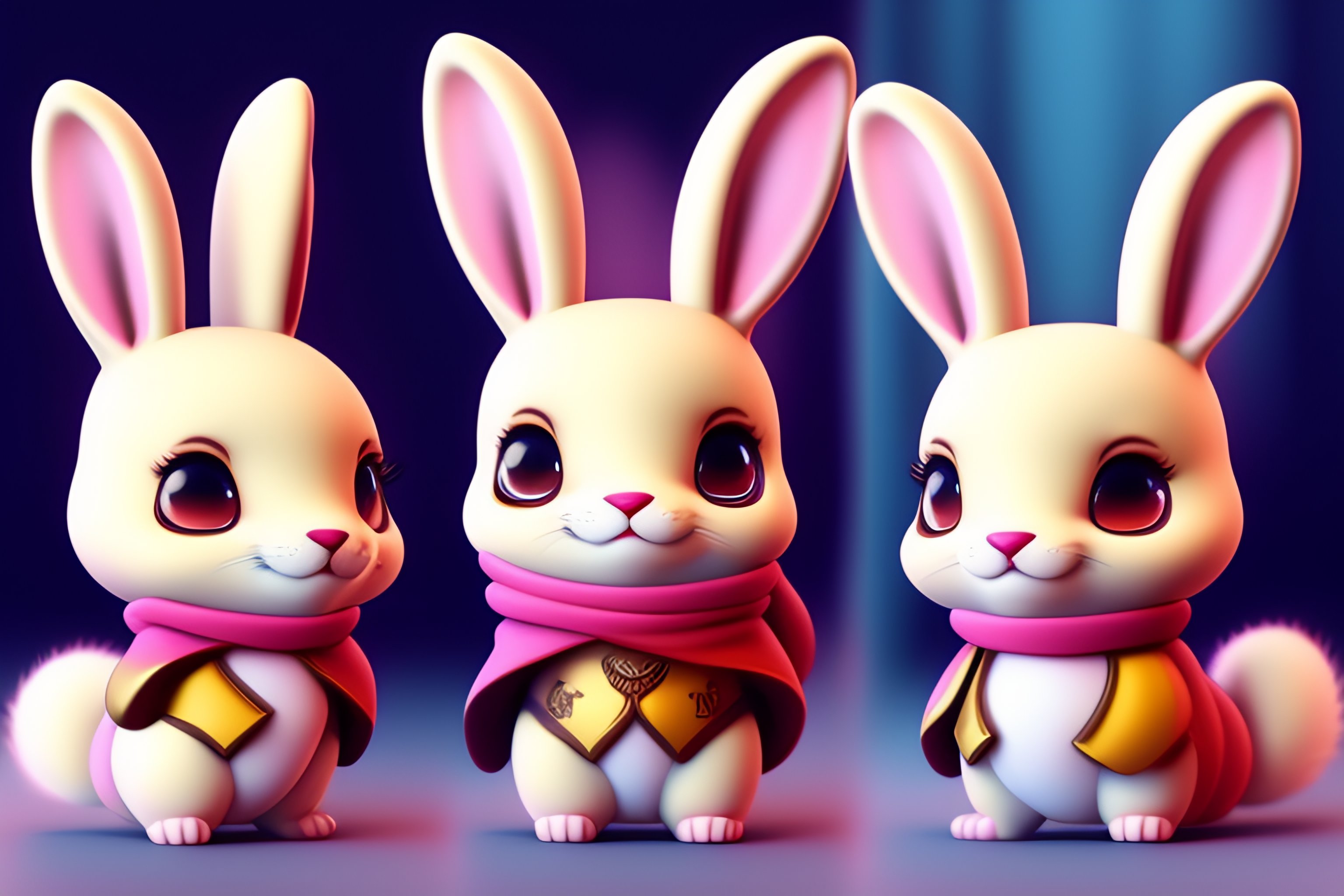 Lexica - Cute and adorable cartoon anthropomorphic rabbit in delivery ...