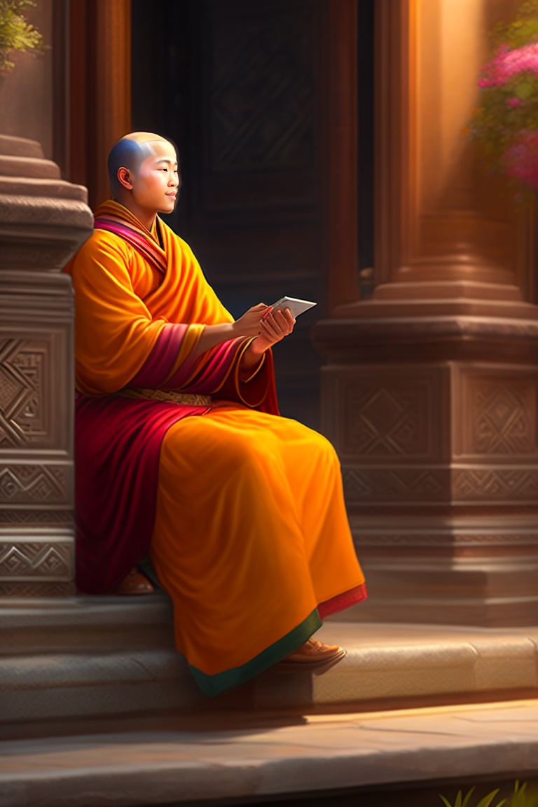 Lexica - The monk's assistant's visit: Illustrate the monk's assistant ...