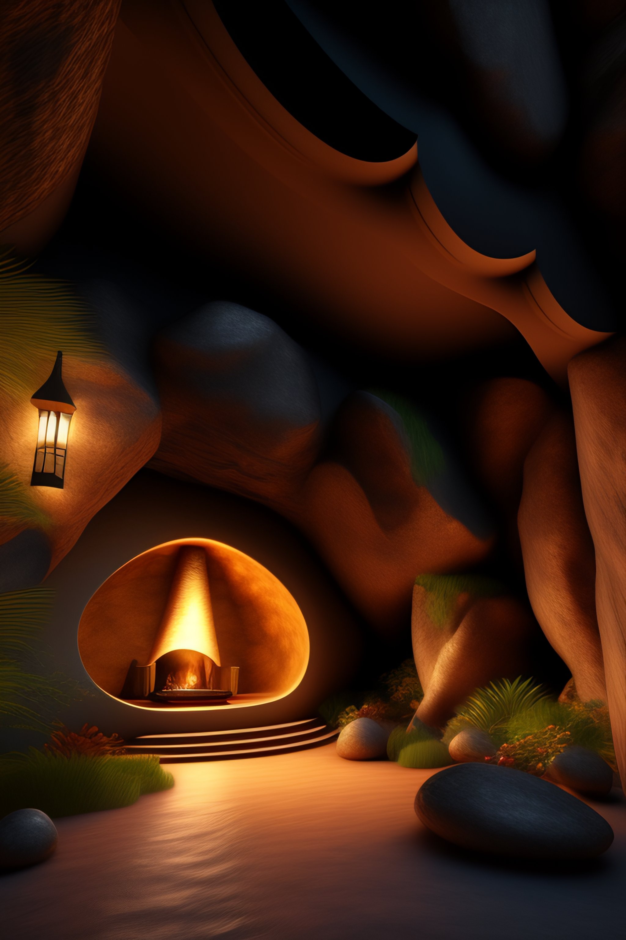 Lexica - Stunning Architectural visualization, Luxury Cave House, Warm ...