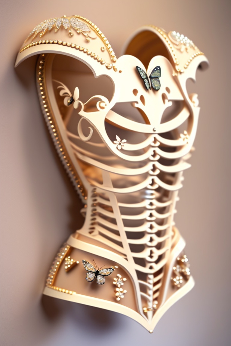 Lexica - 1950;s female skeleton bones empty corset encrusted with ...