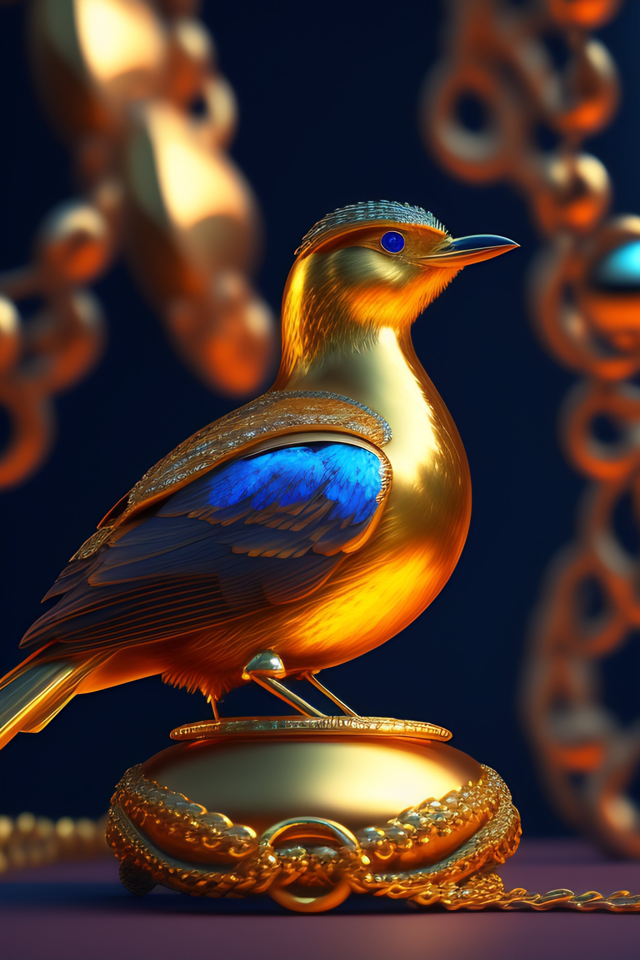 Lexica - A strong bird made of gold. The bird is surrounded by broken ...