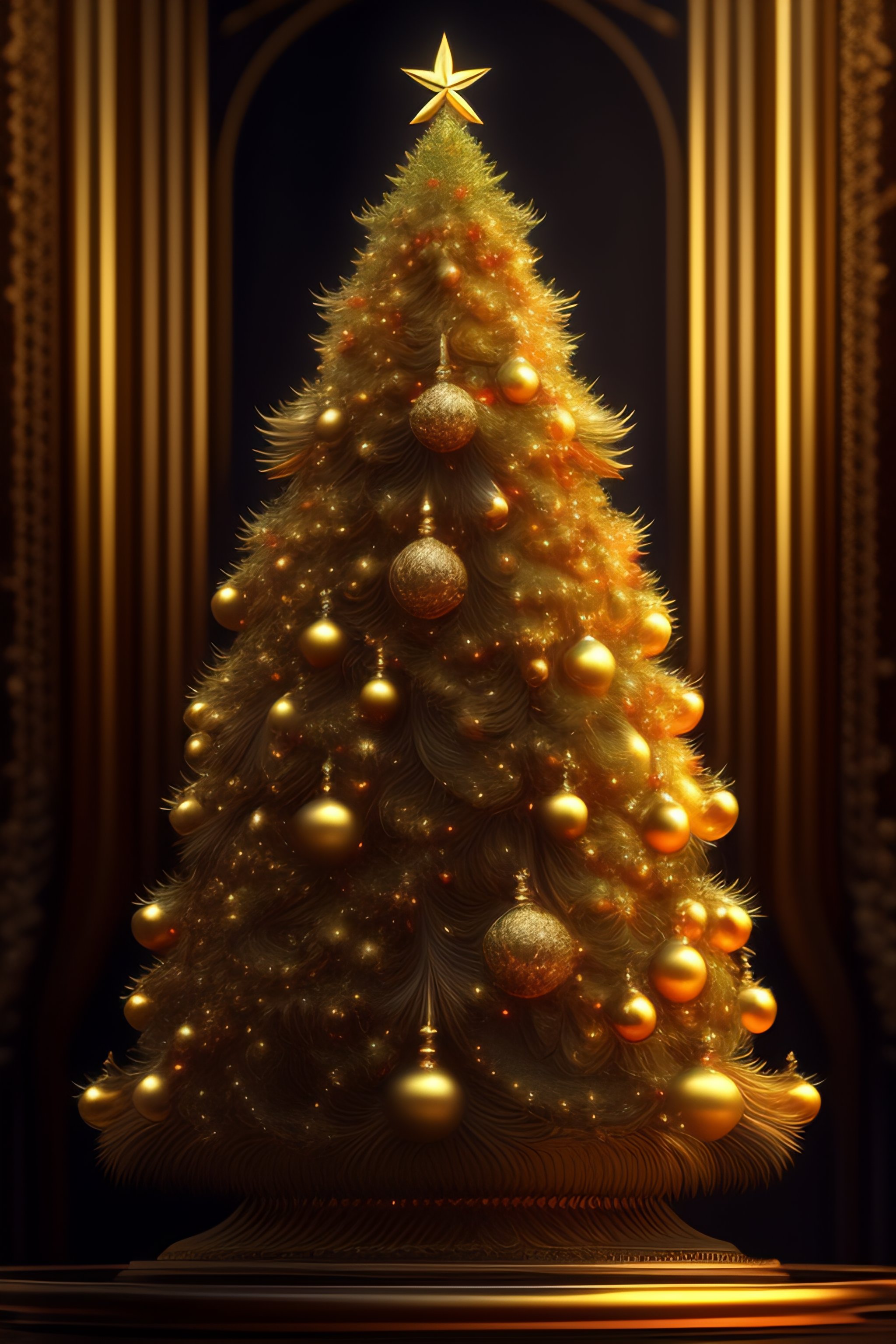Lexica - Christmas tree, fullsize, by giger, diffuse lighting, fantasy ...