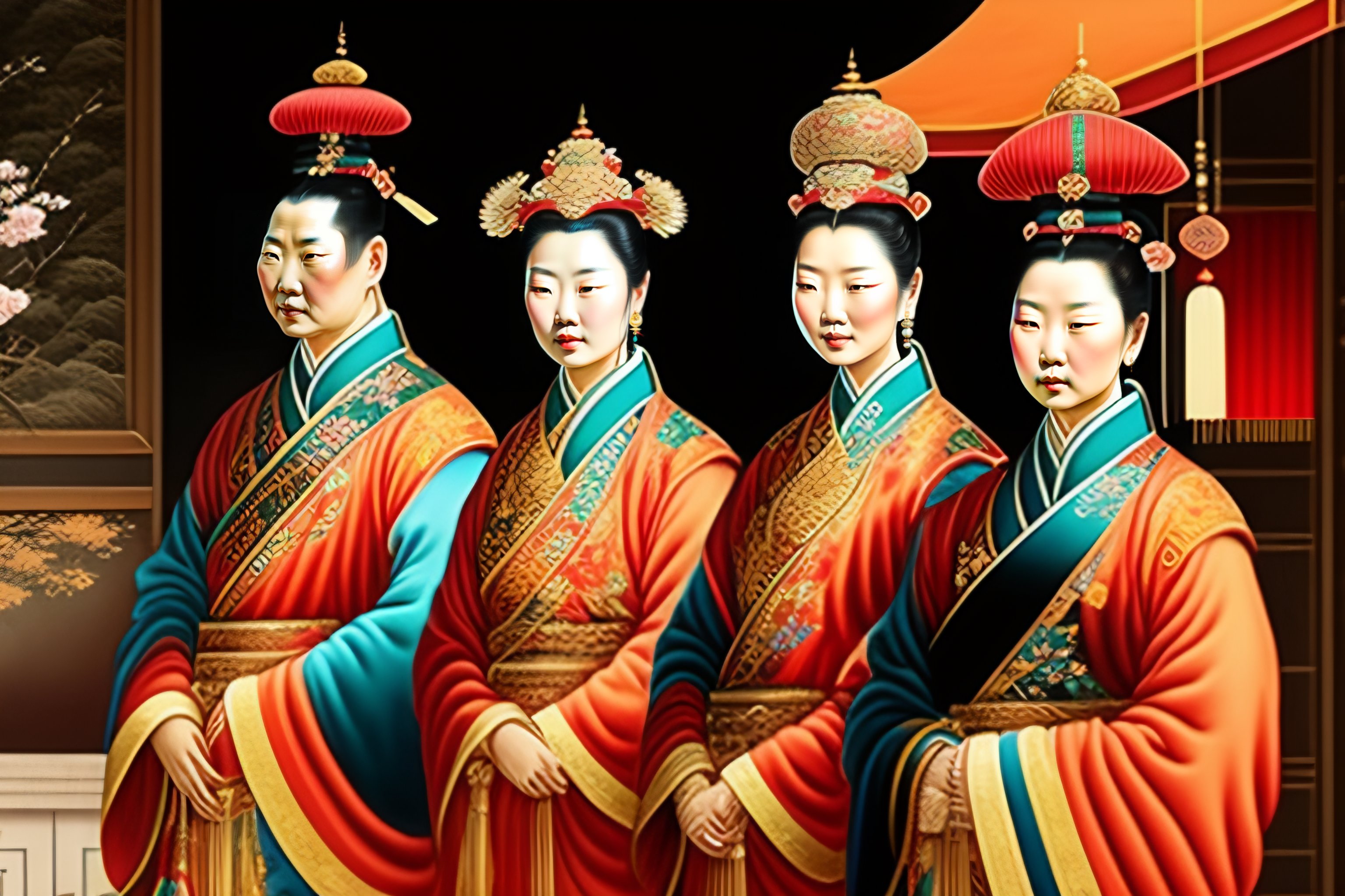 Lexica - A beautiful chinese painting depicting the emperors during the ...