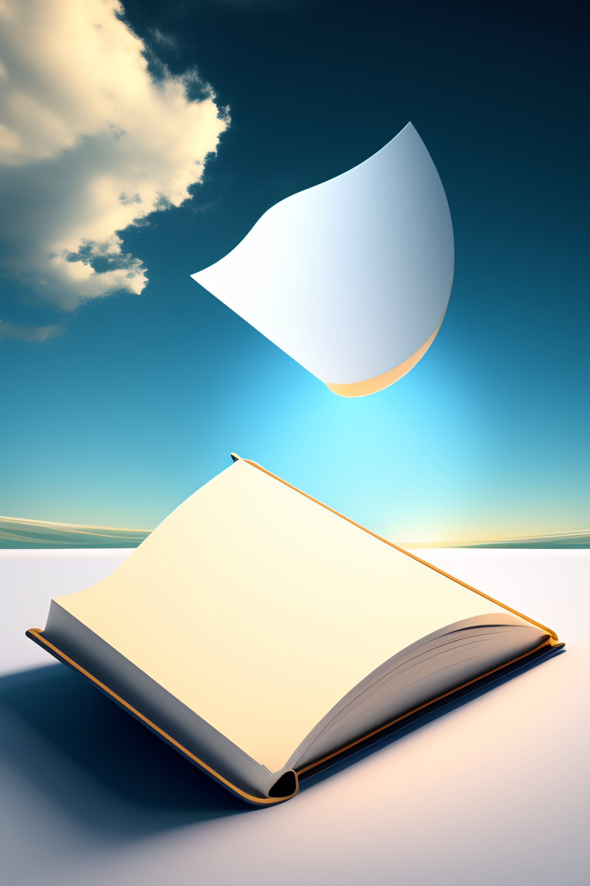 Lexica - An open book with white sheets flying out of it, a storybook ...