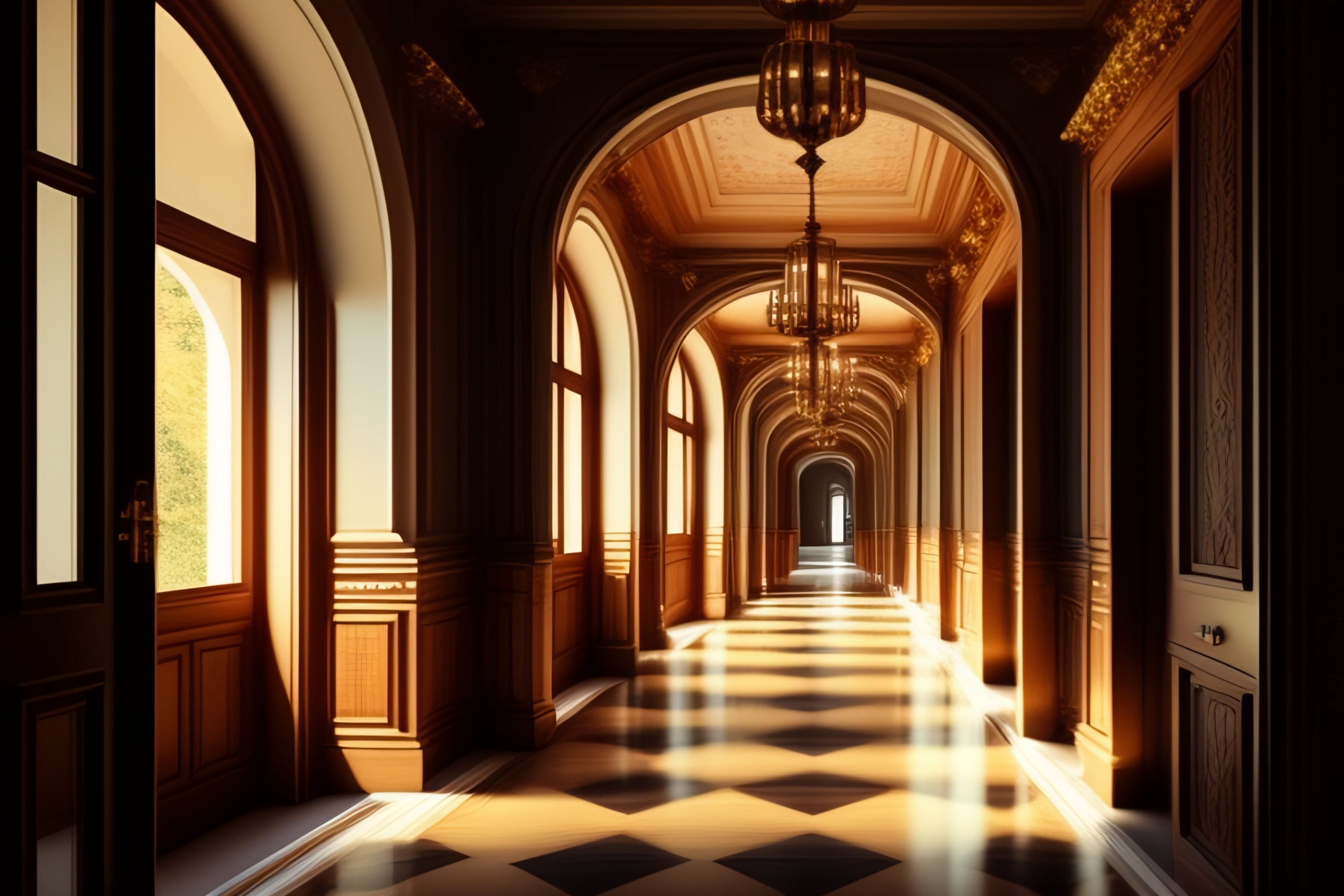 Lexica - Corridor of a mansion