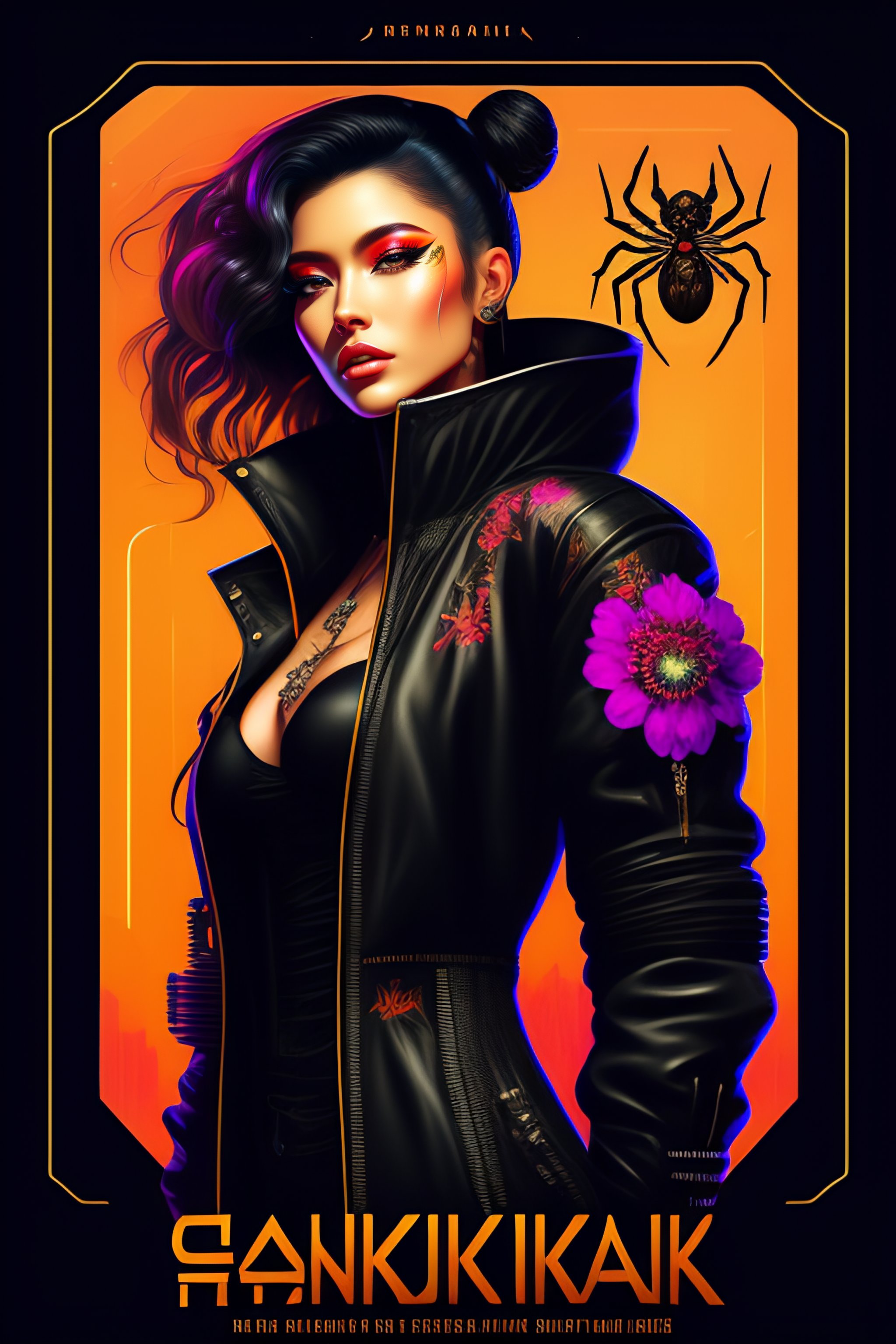 Lexica - Cyberpunk vintage 1820s magazine cover poster, girl with ...