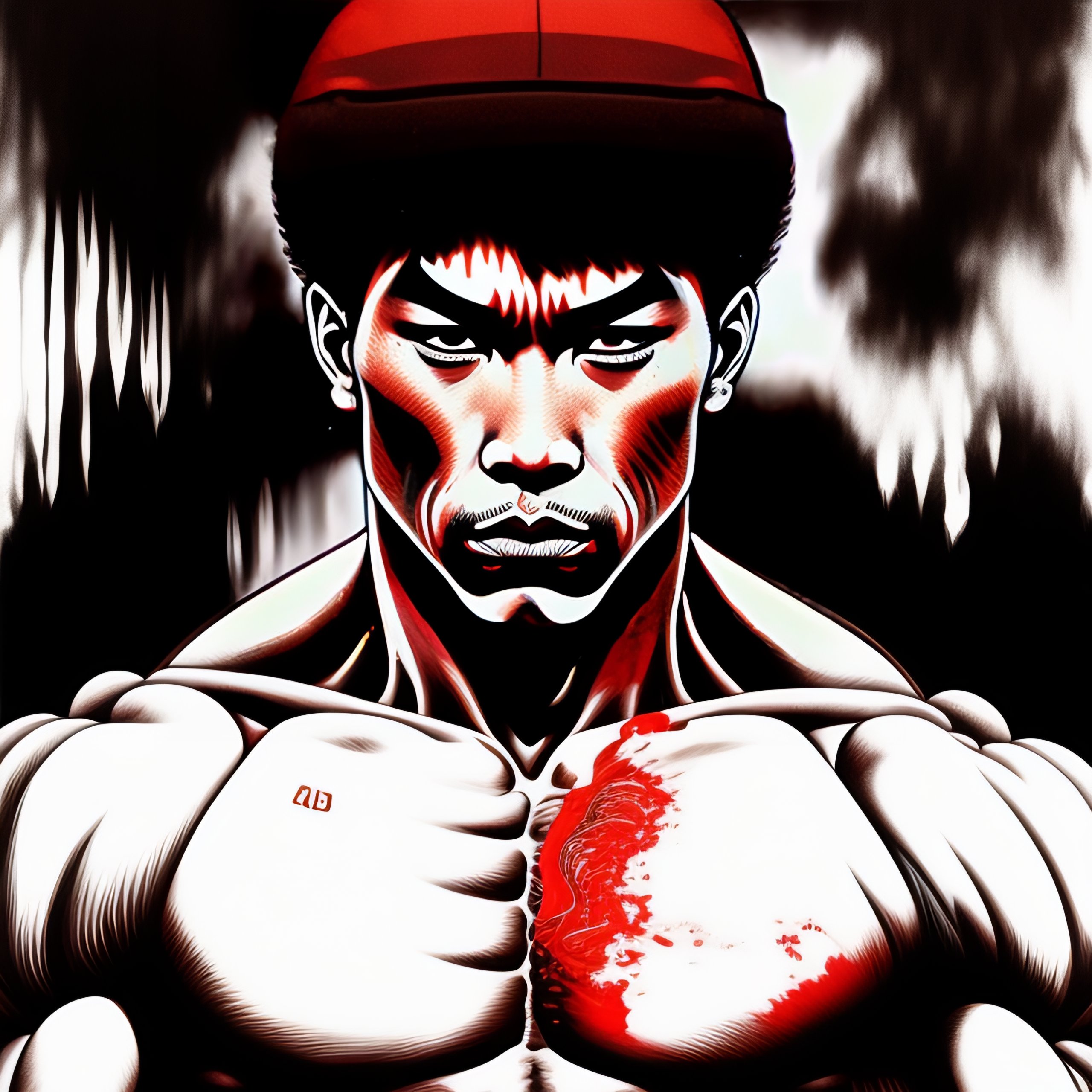 Lexica - Illustration of Man by Kazuo Umezu, portrait, no eyes, bloody ...