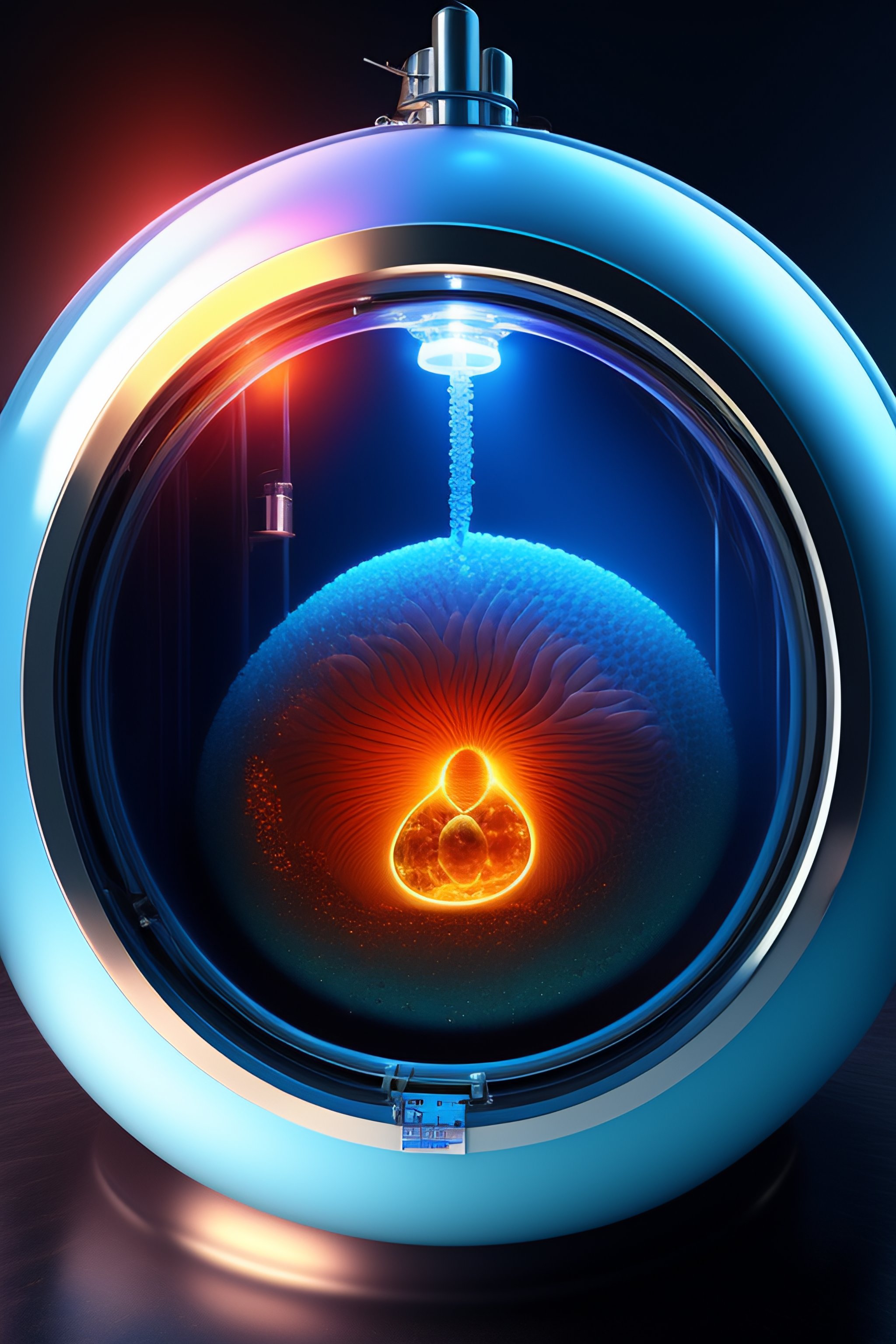 Lexica - A Human embryo in the fetal position submerged in an advanced ...