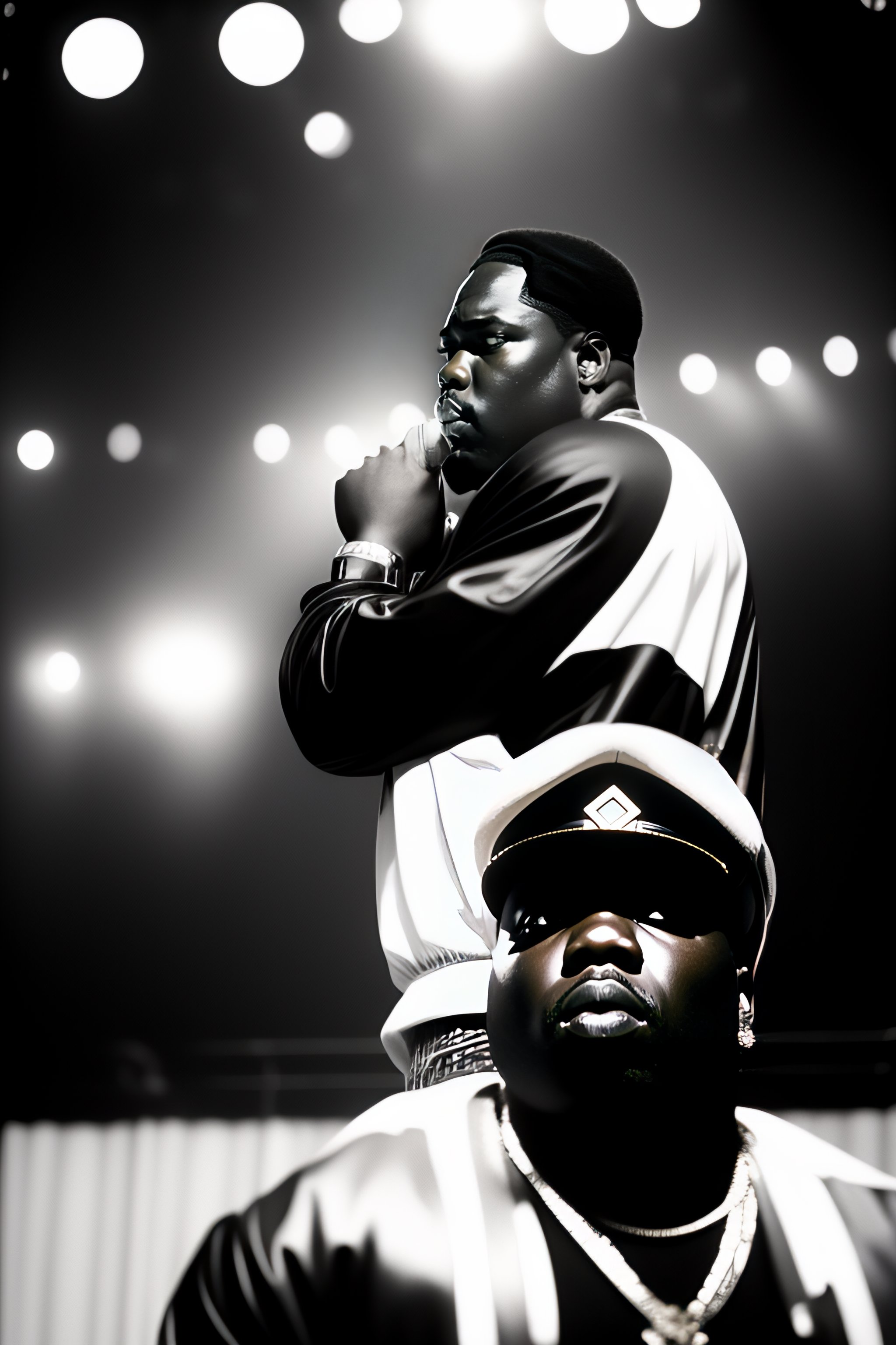 Lexica - Photograph, half body shot, portrait of the notorious b. i. g ...