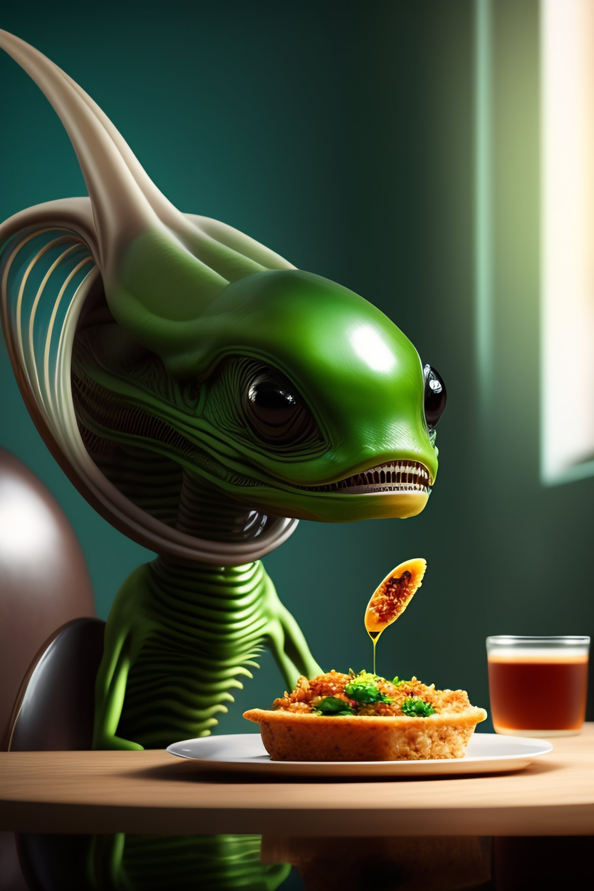 Lexica - Alien enjoys food