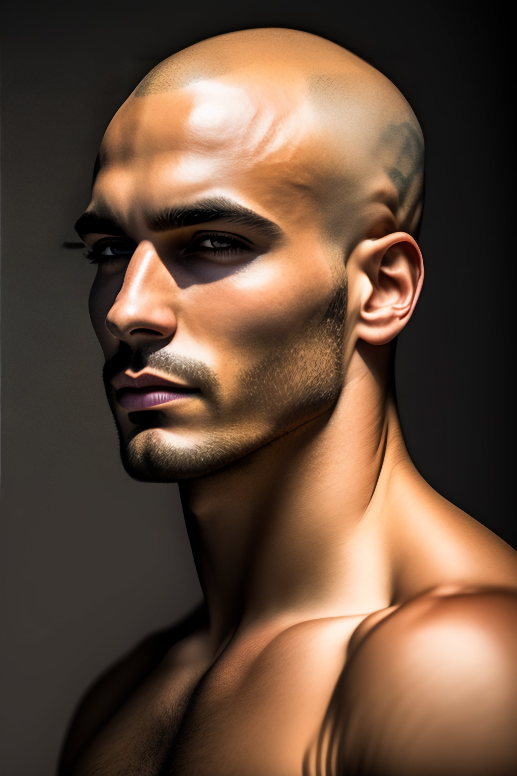 Lexica - Portrait of a 28 years old male, bald, good looking