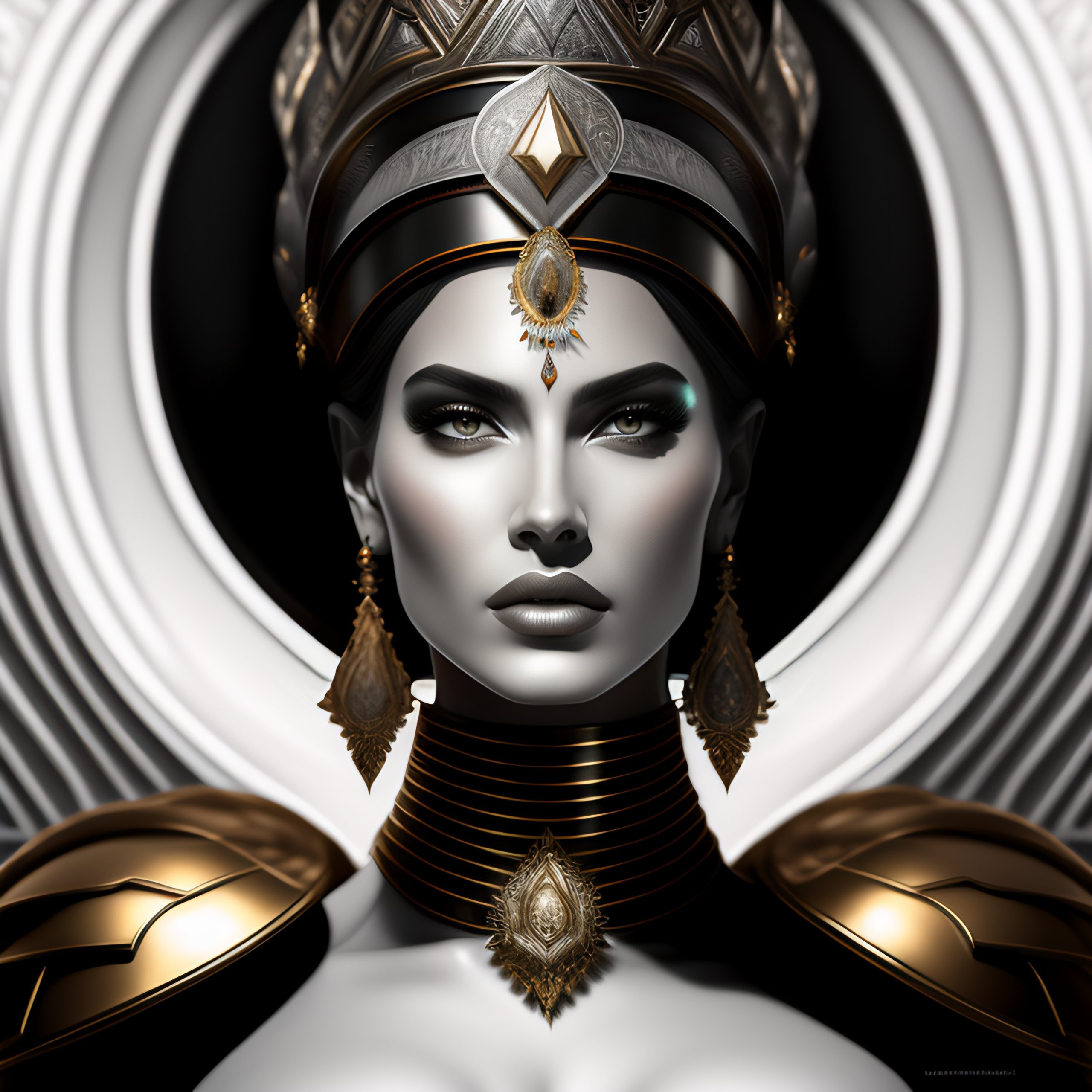 Lexica - Black and white pencil drawing of The Godess Hera looking ...