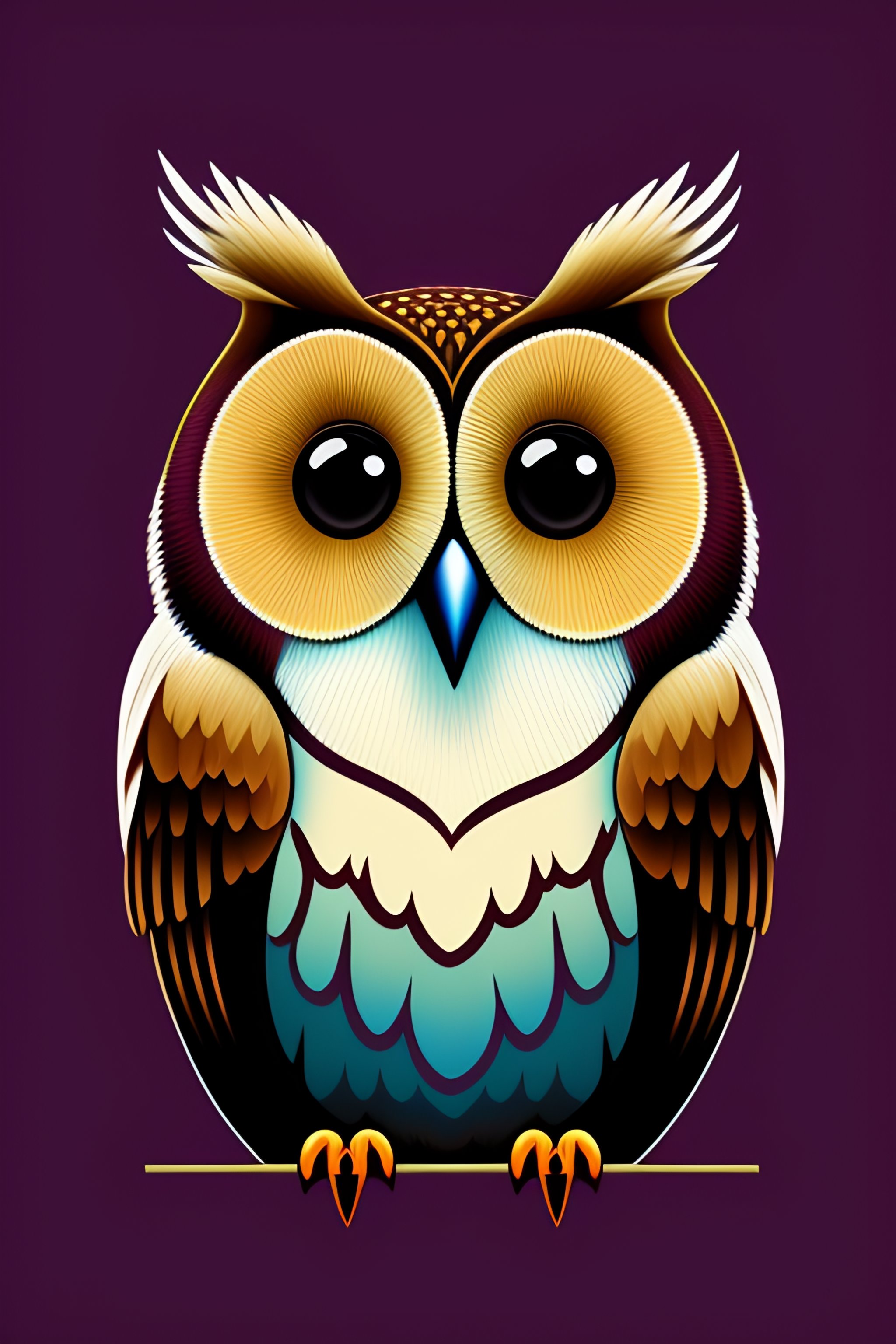 Lexica - Logo for podcast with an owl, illustration
