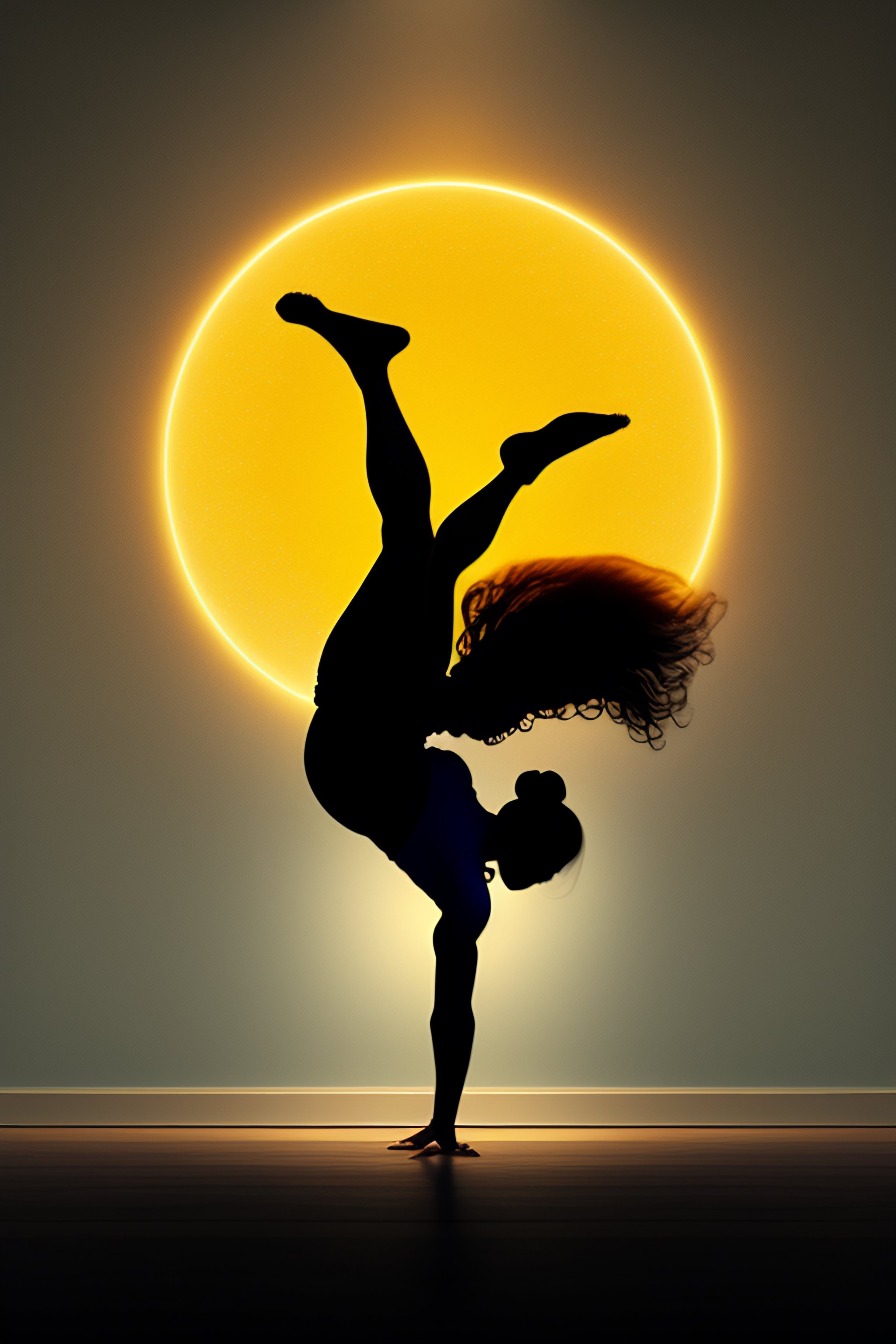 Handstand Silhouette Girl