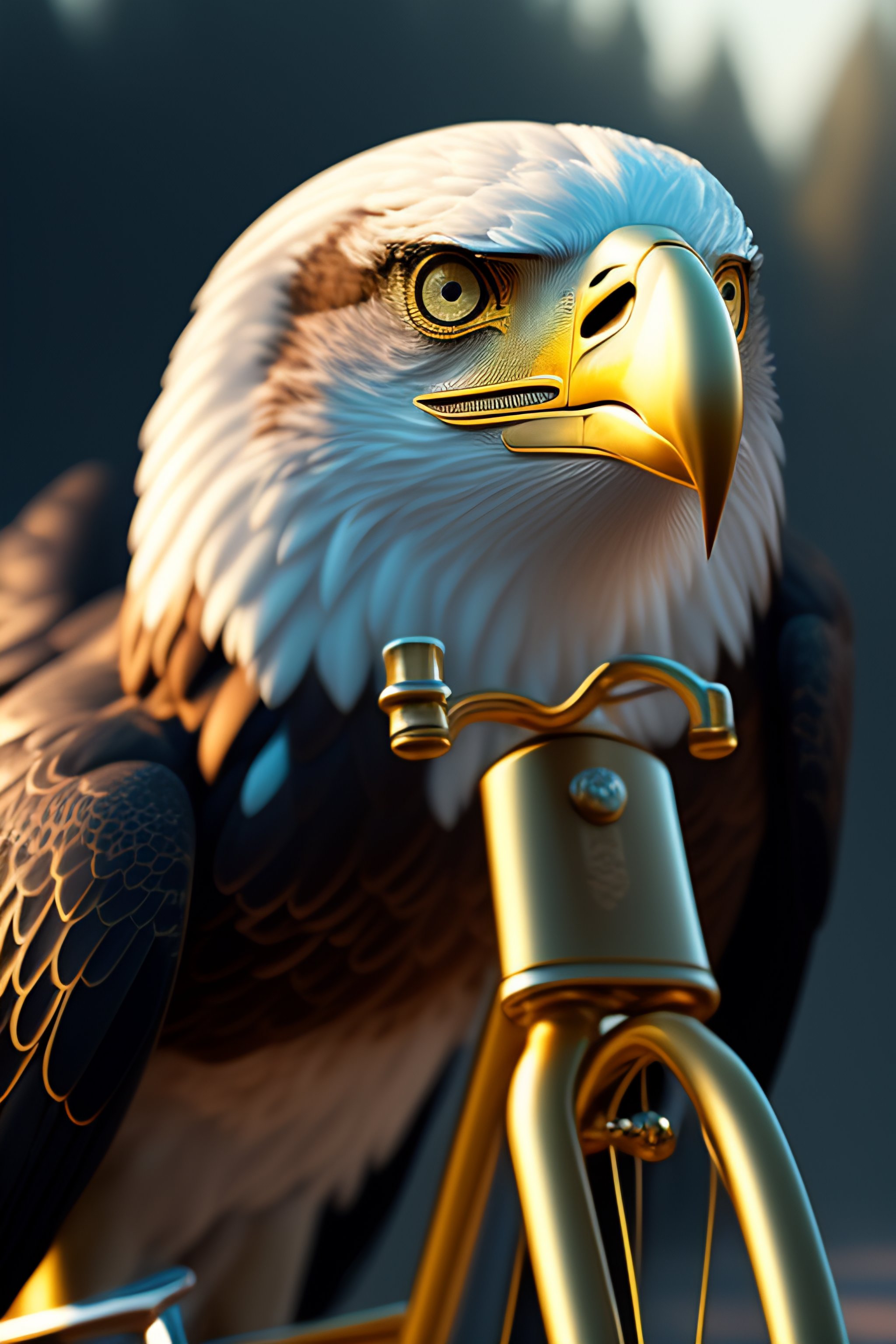 Lexica - An eagle riding a bicycle, studio lighting, quality ...
