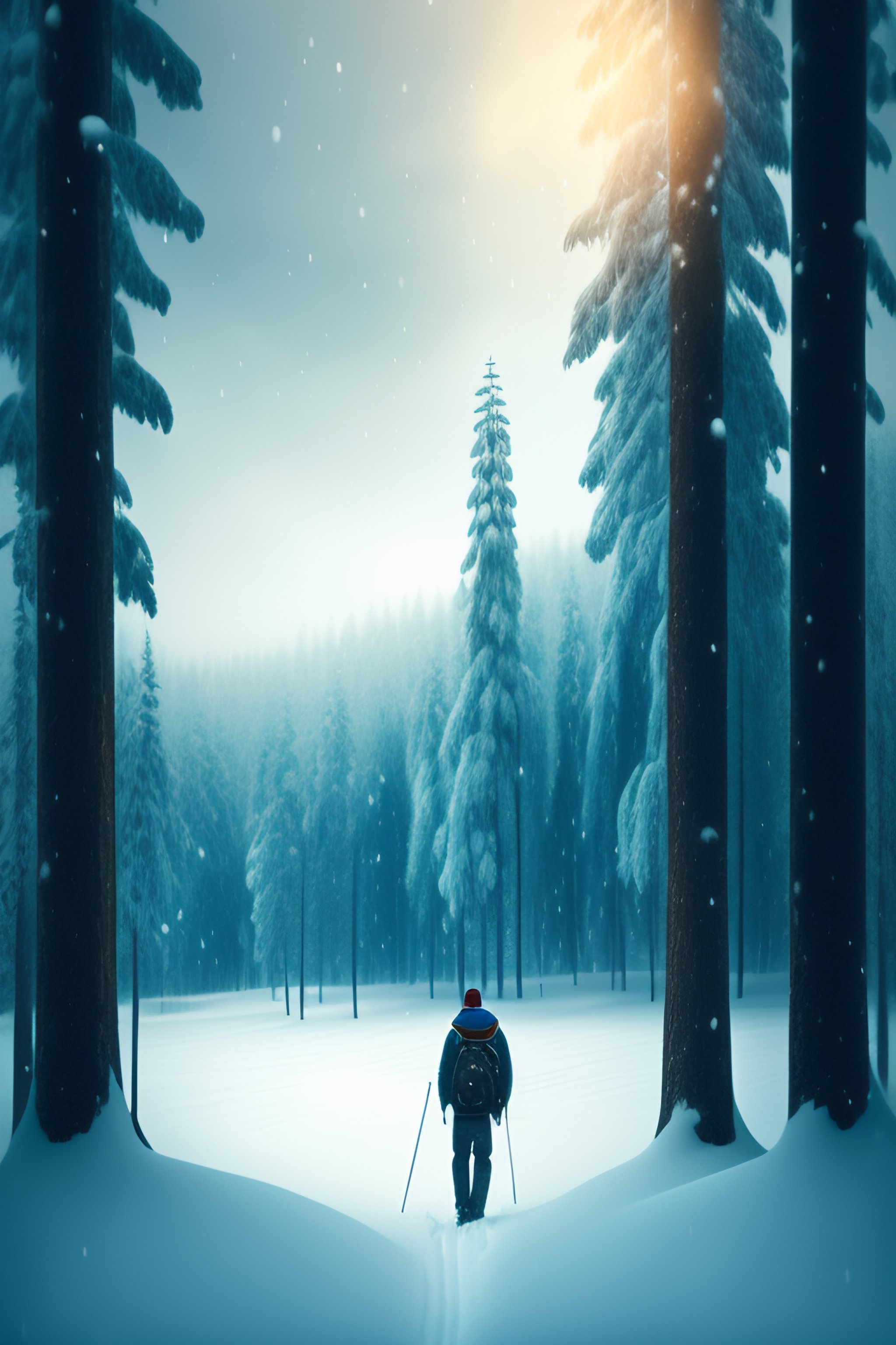 Lexica - A man lost in snow forest