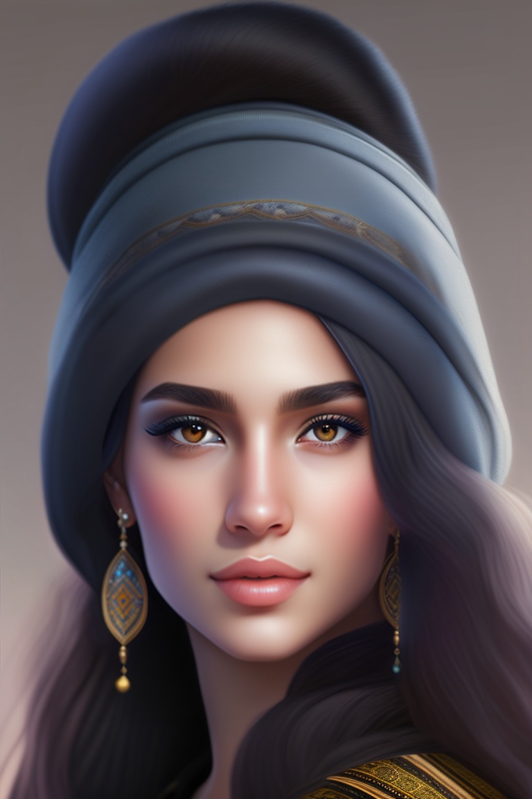 Lexica - A beautiful iranian girl with black eyes and eyebrows, medium ...