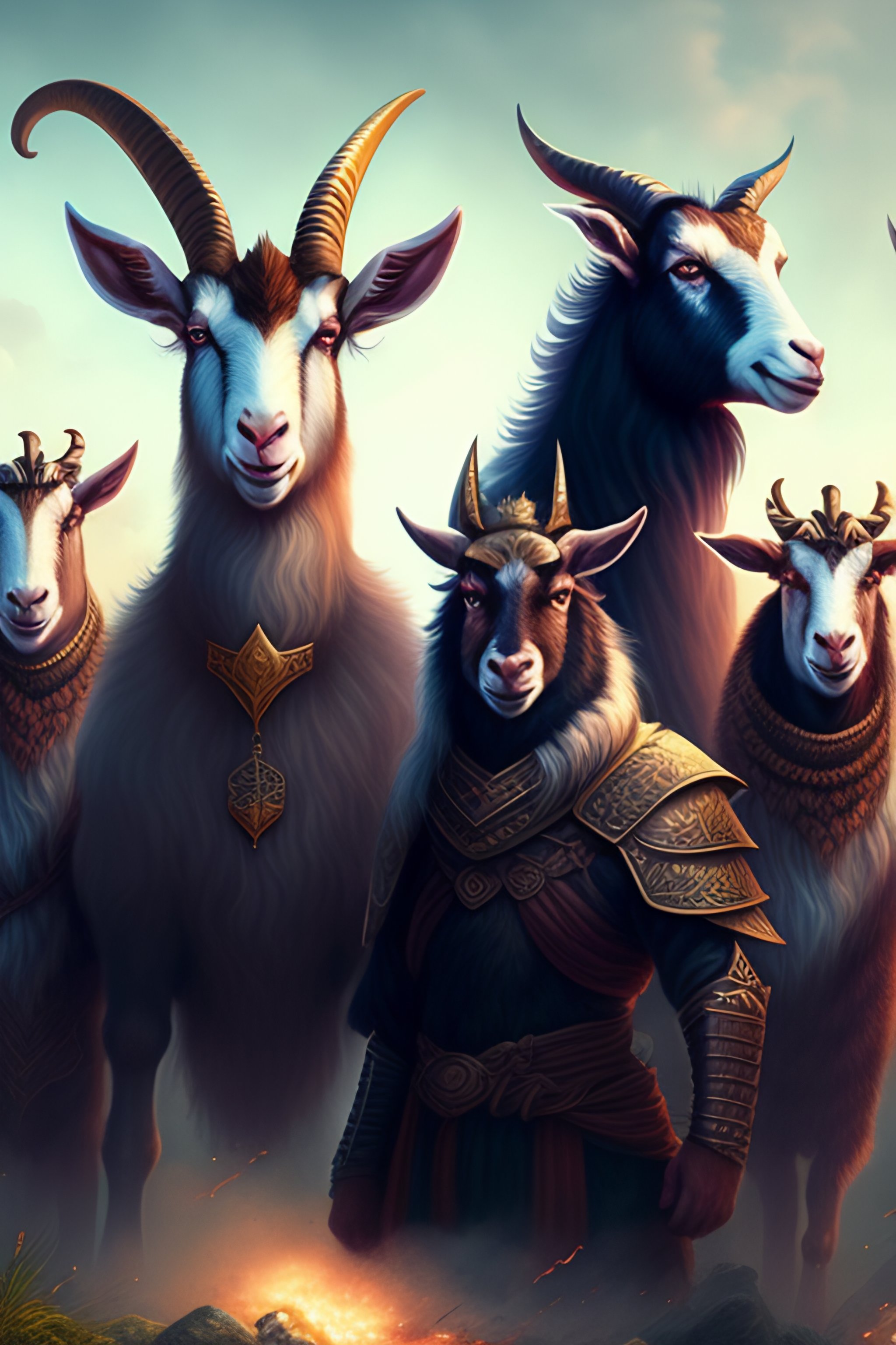 Lexica - A group of goat-headed monster warriors