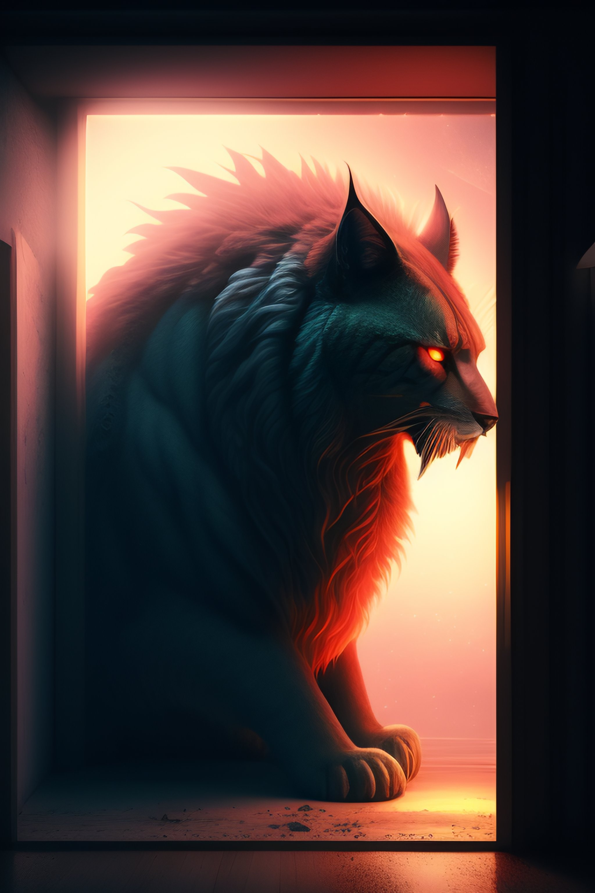 Lexica - Monster inside a liminal space of nightmares, dynamic lighting ...